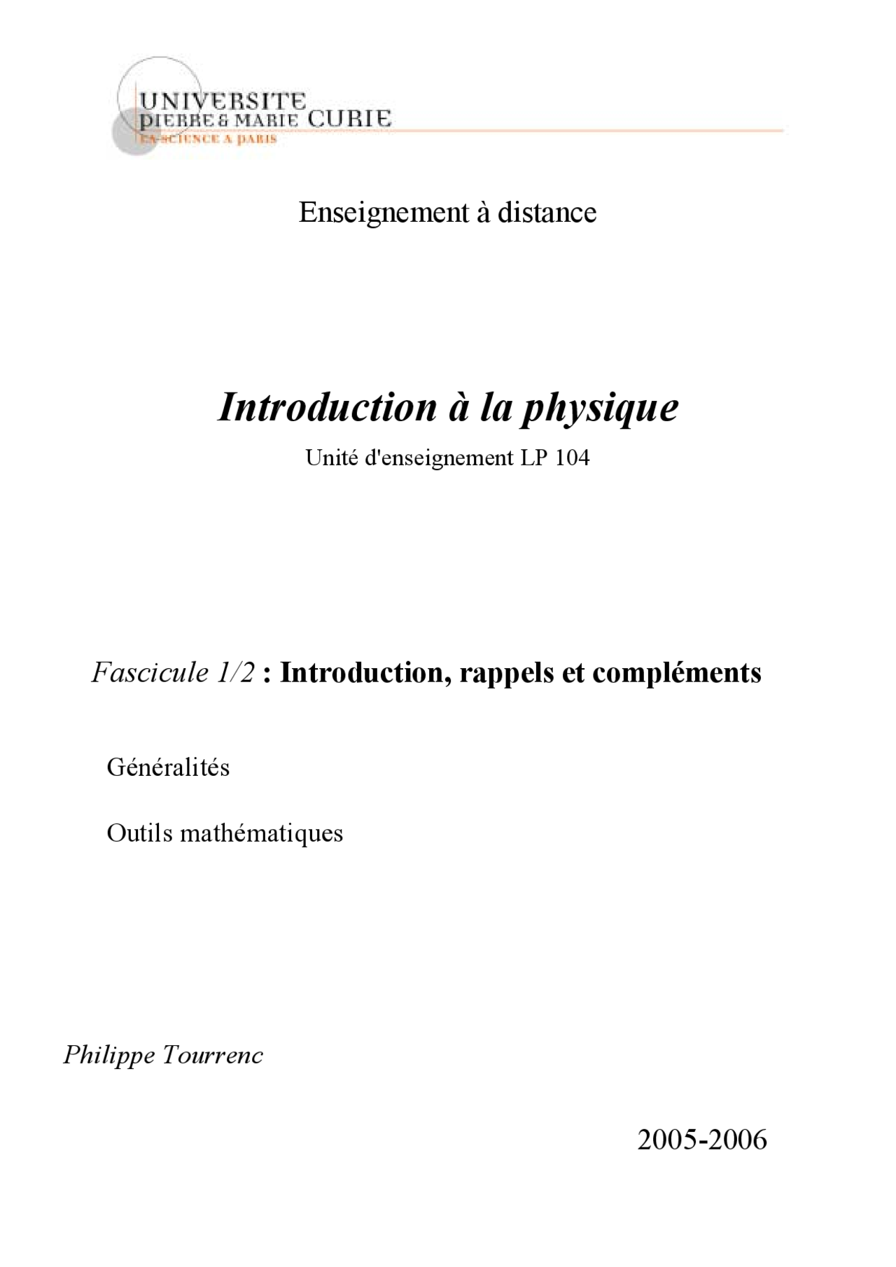 Introduction à La Physique Docsity