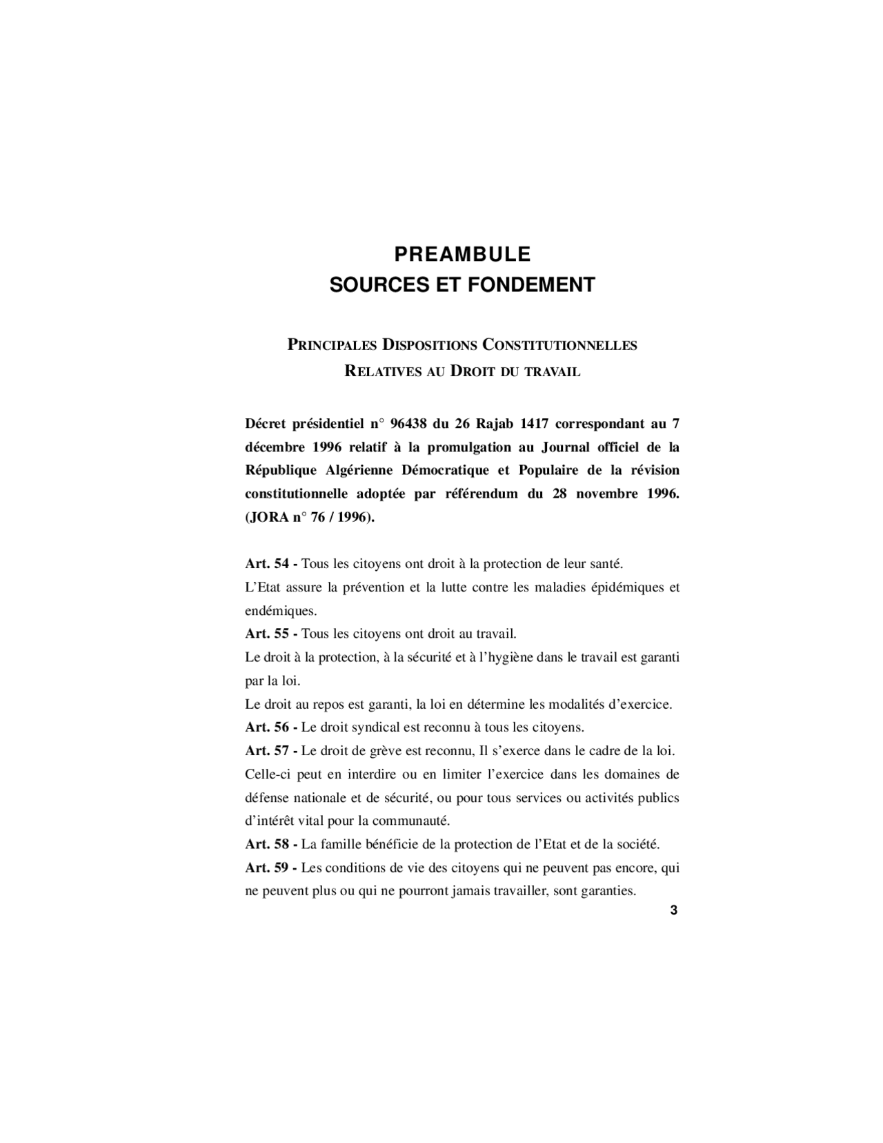 Principales Dispositions Constitutionnelles Relatives Au Droit Du