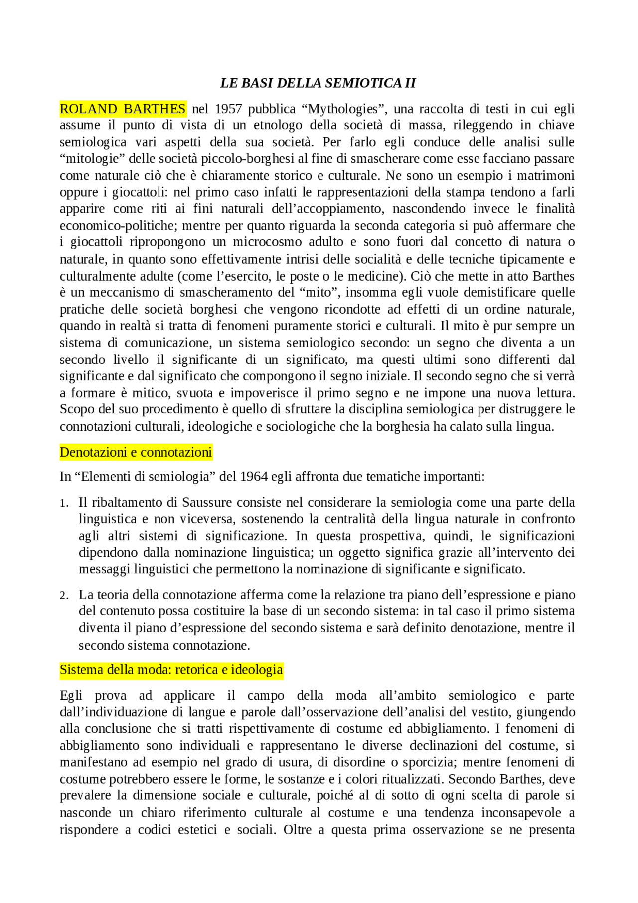 Le Basi Della Semiotica Parte 2 Docsity