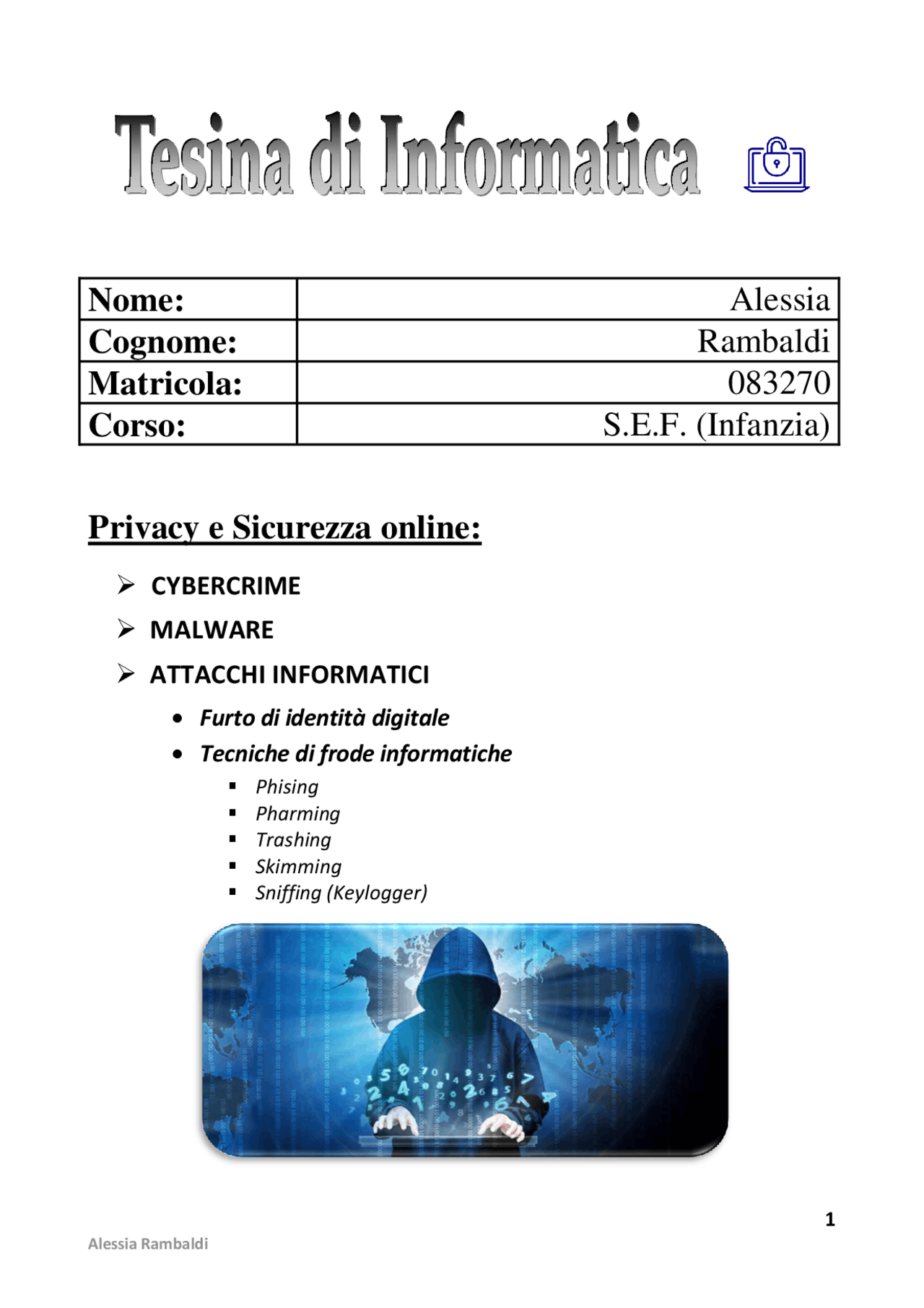 Privacy E Sicurezza Docsity