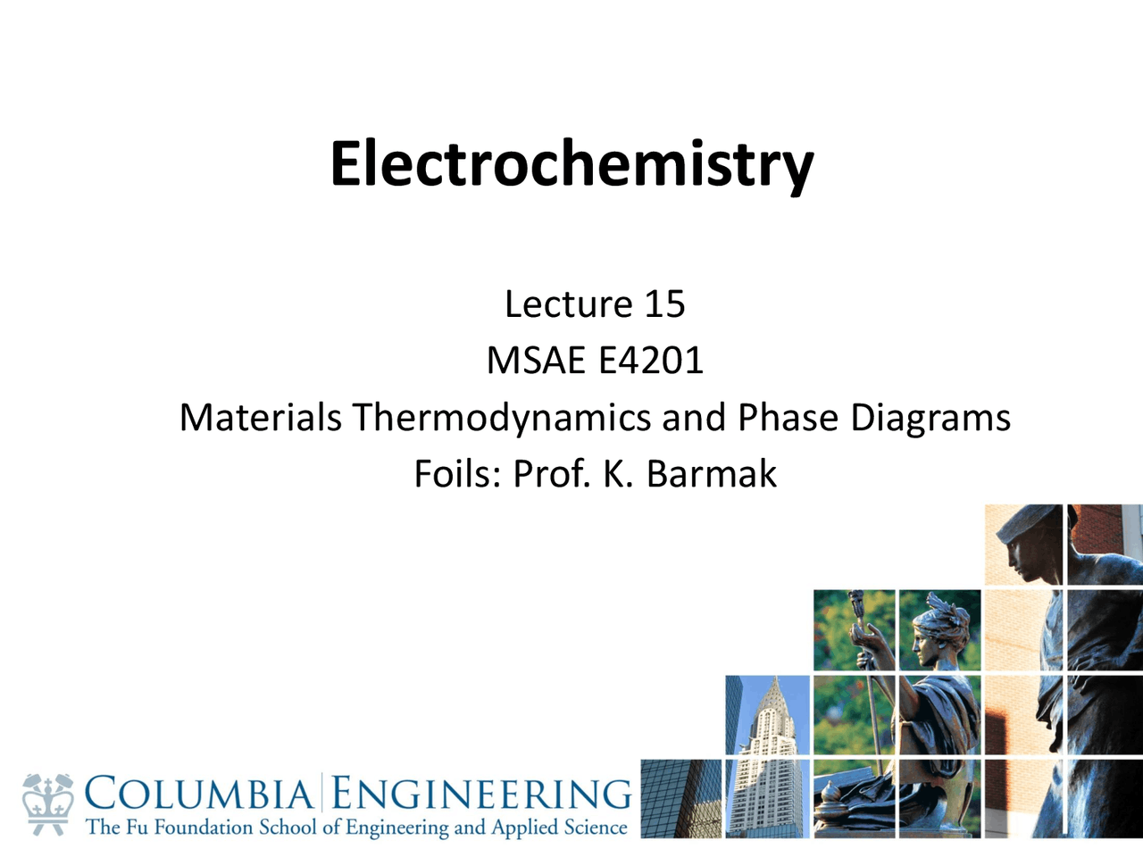 Electrochemisty And Equilibrium In Electrolytes Docsity