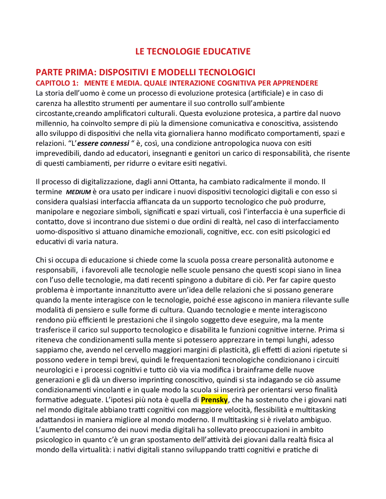 Le Tecnologie Educative Calvani Docsity