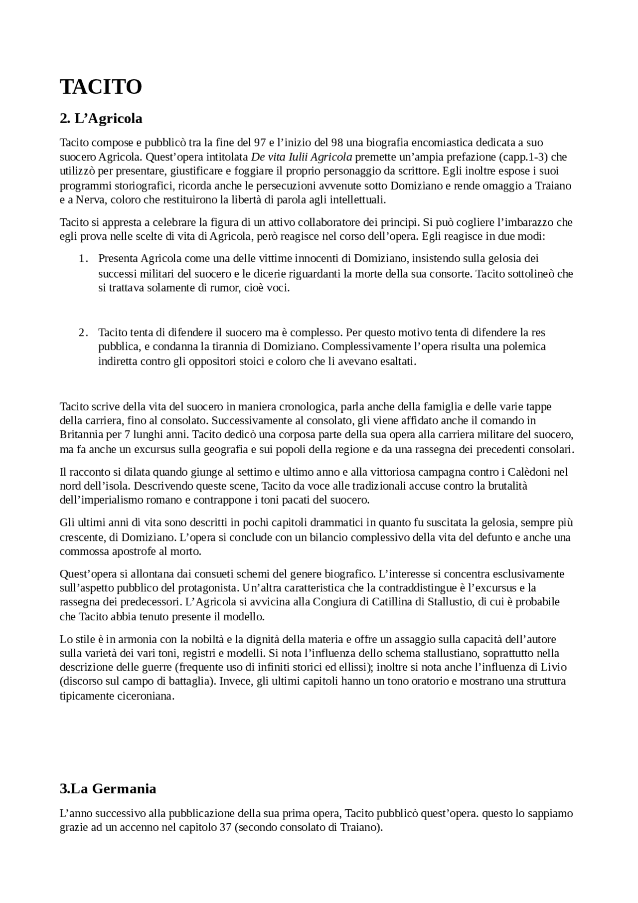 Analisi delle Opere di Tacito: Agricola, Germania, Historiae e Annales ...