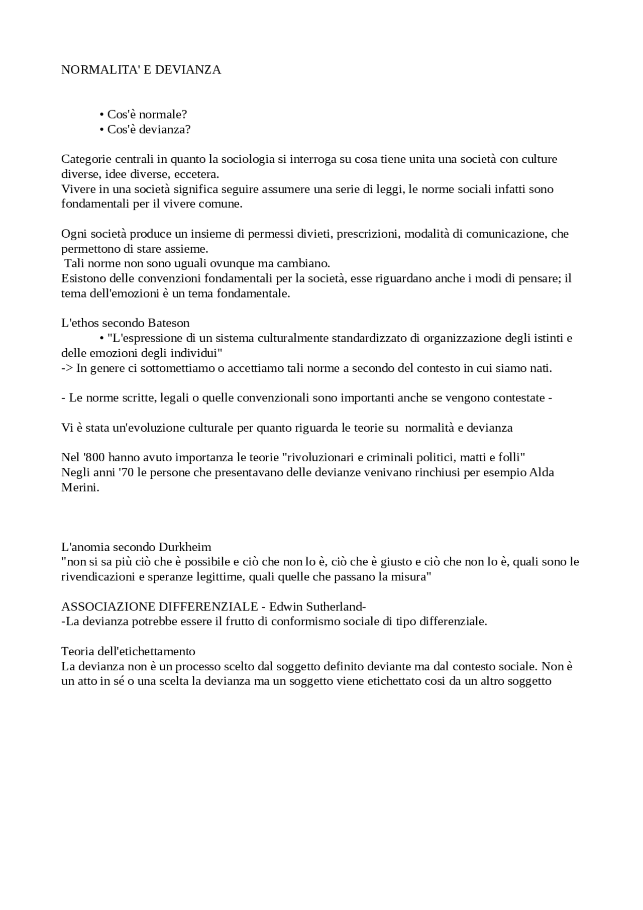 Normalità E Devianza Docsity