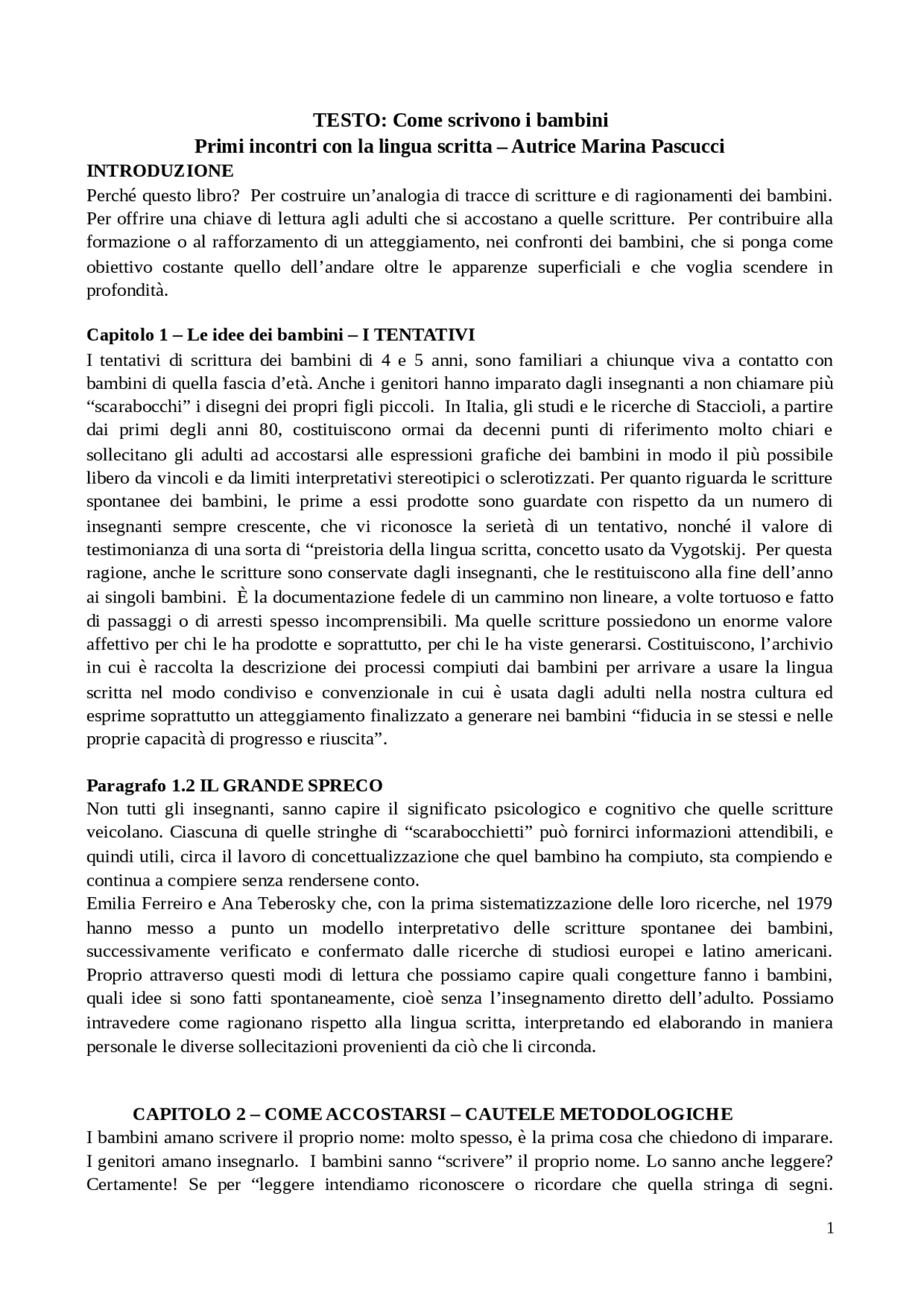 Come Scrivono I Bambini Docsity