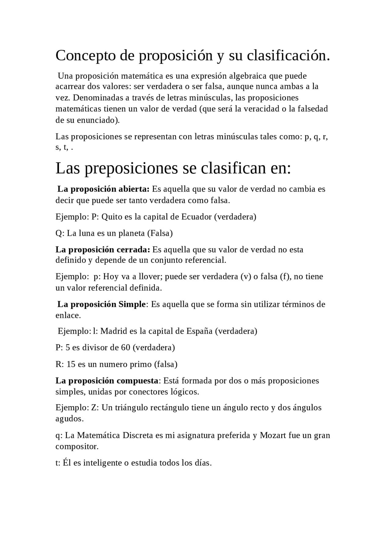 Concepto de proposición y su clasificación | Apuntes de Análisis ...