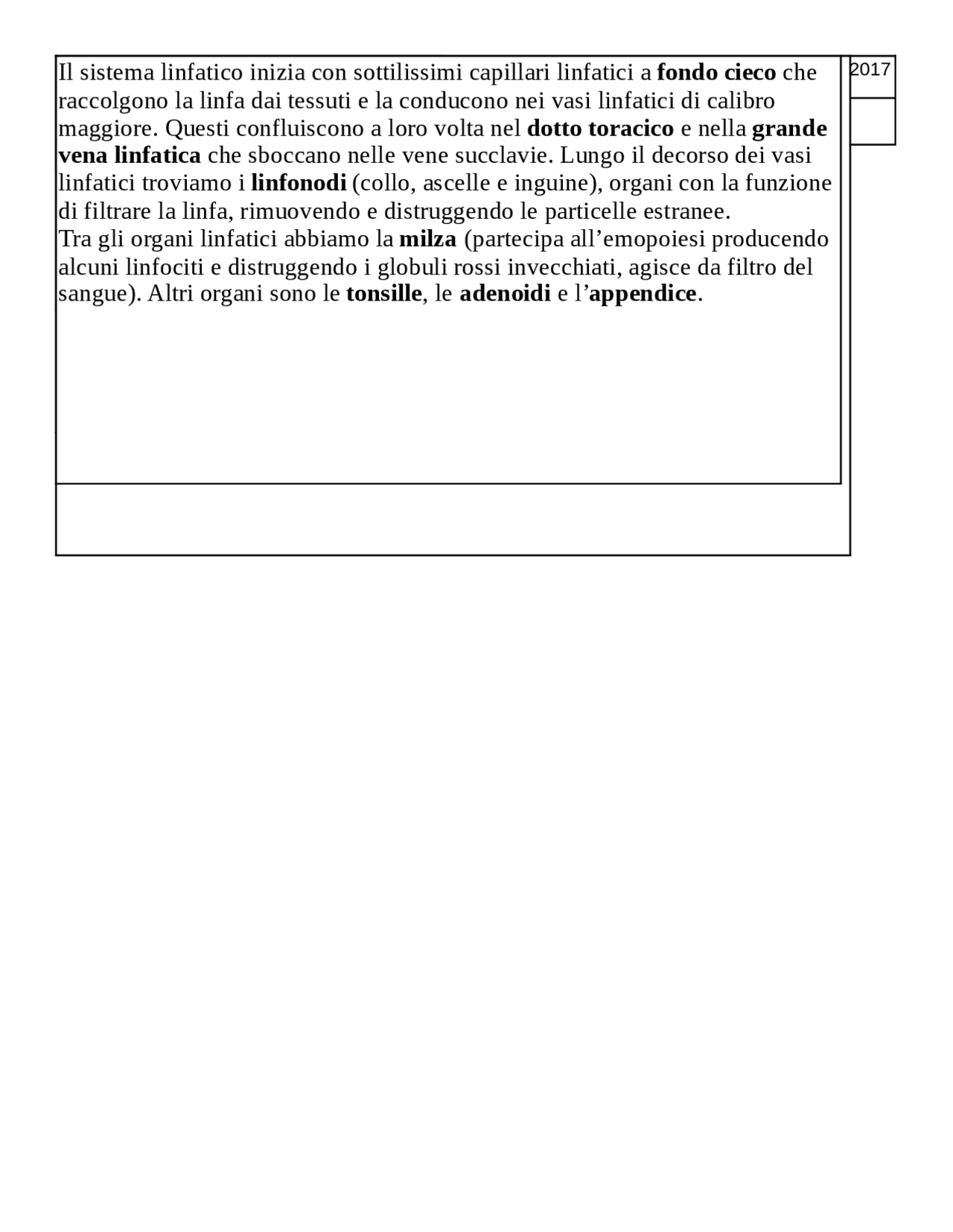 Sistema Linfatico E Biologia Docsity