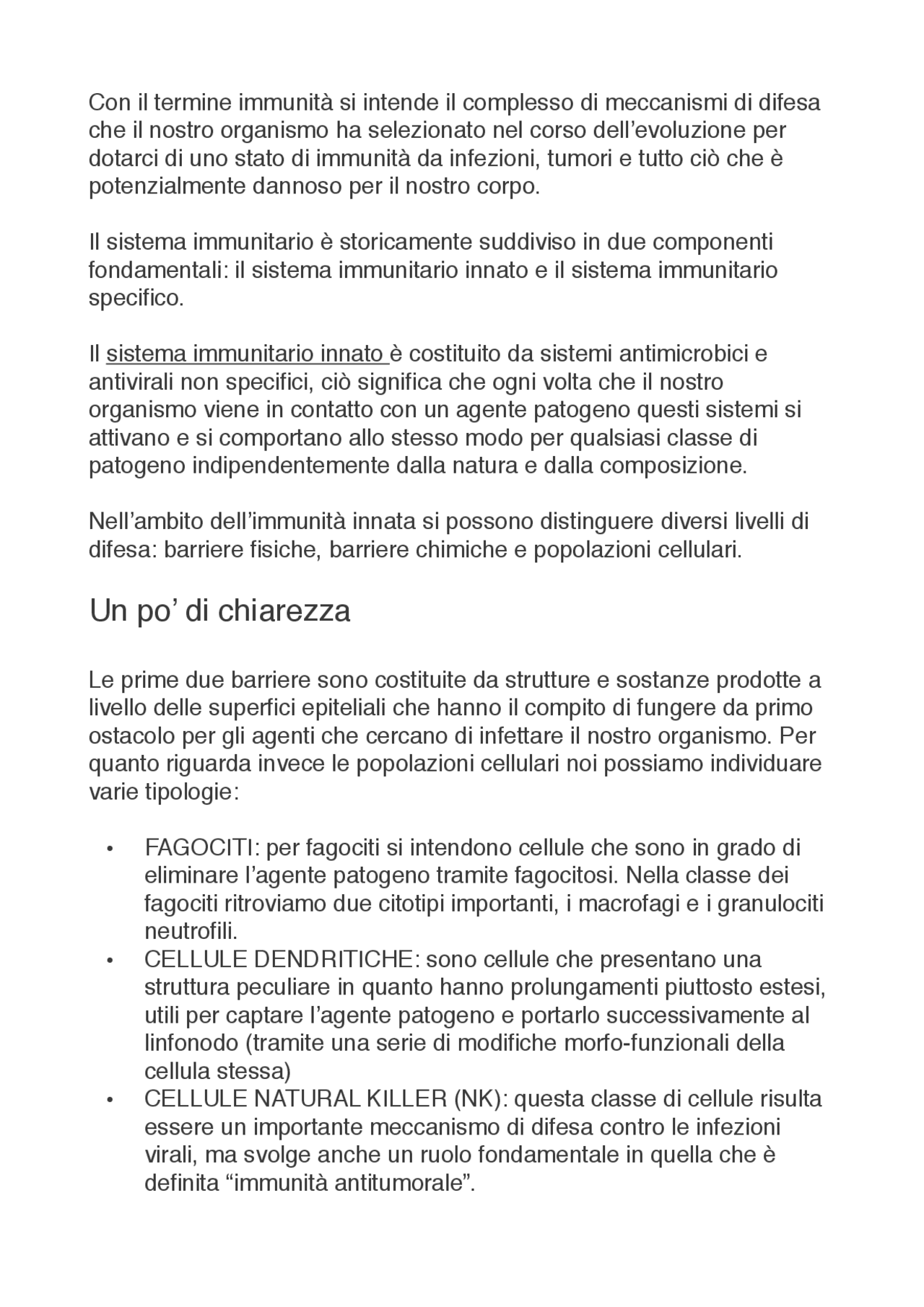 Il Sistema Immunitario Docsity