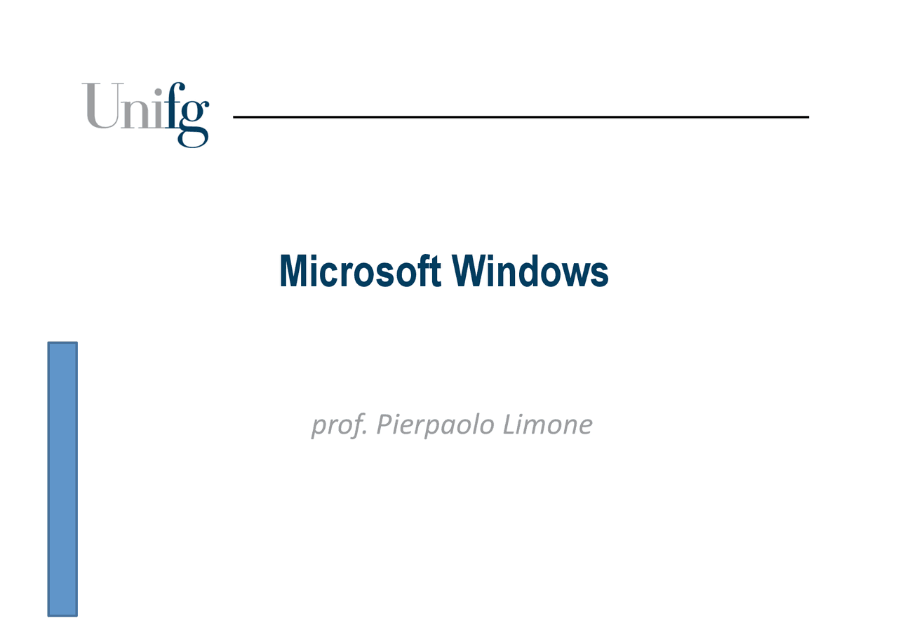 Dispense Su Sistemi Operativi Informatica Docsity