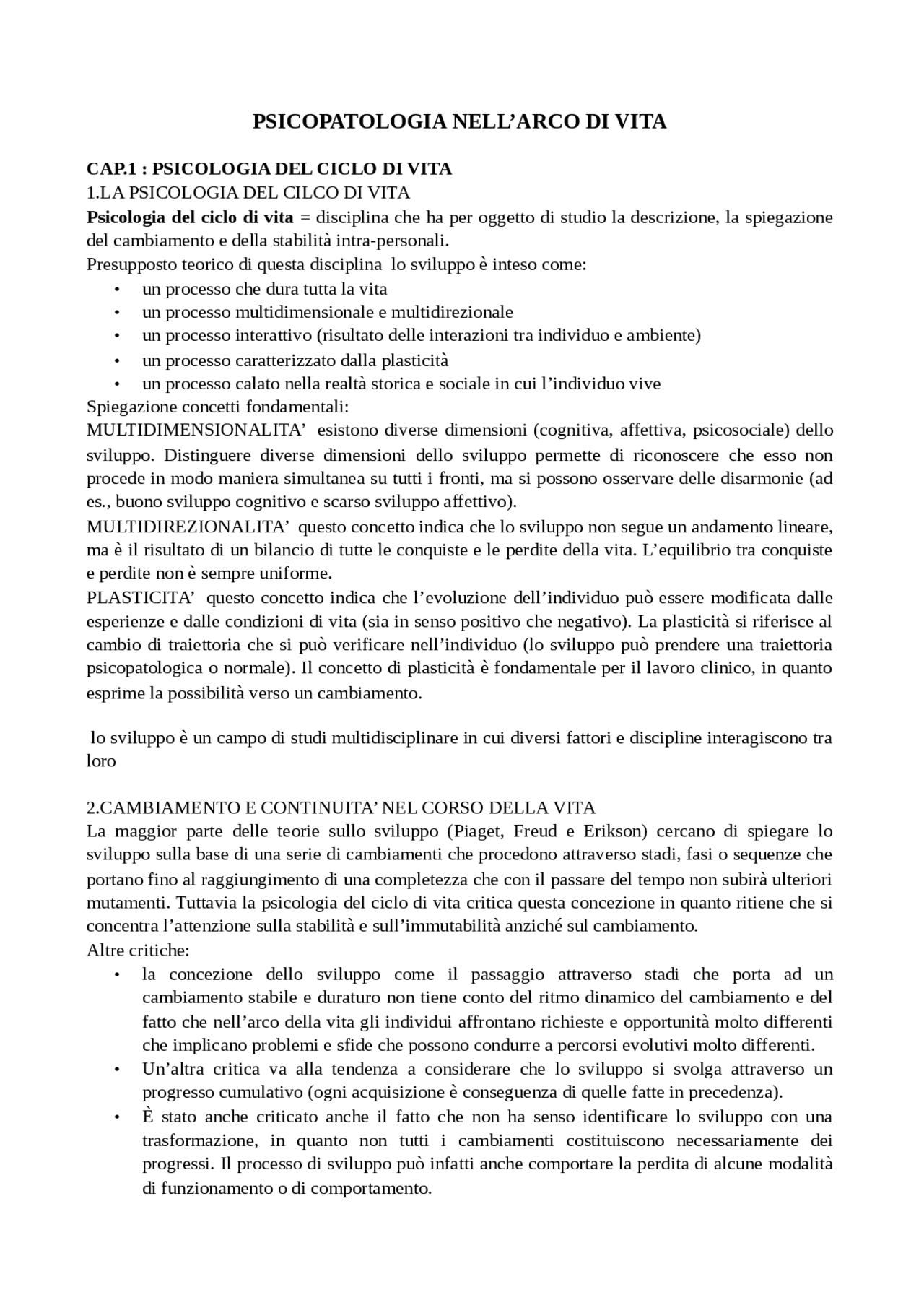 Riassunto Psicopatologia Nellarco Di Vita Docsity