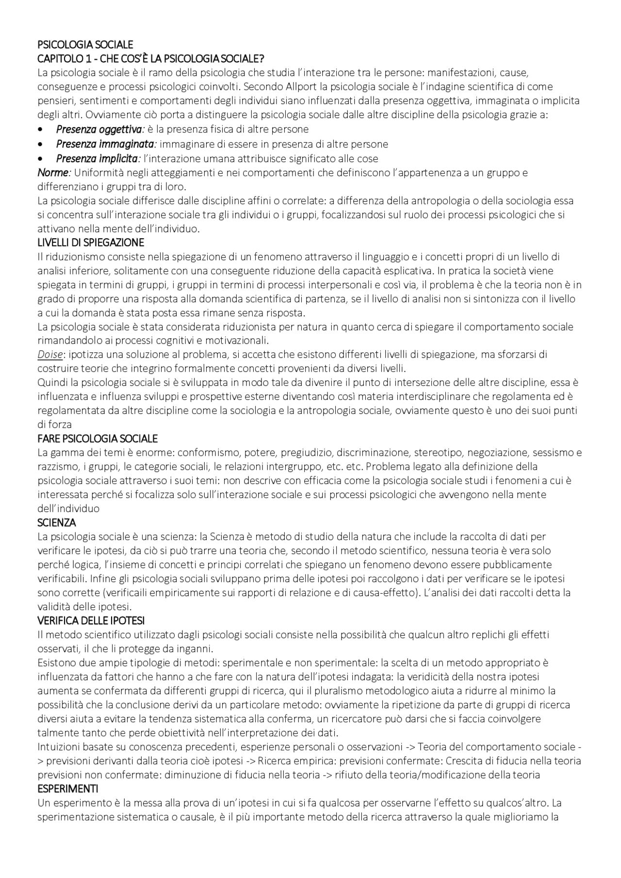 Psicologia Sociale Teorie E Applicazioni Docsity