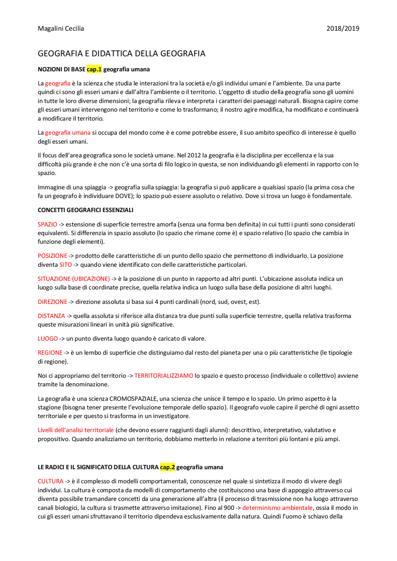 Appunti Di Geografia Integrai Al Libro Geografia Umana Docsity