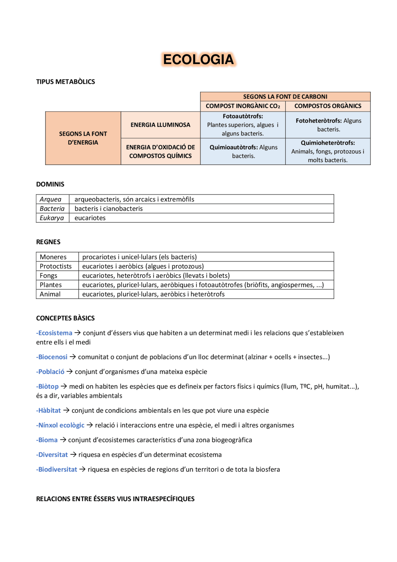 Apunts Selectivitat Ecologia Apuntes De Biología Docsity