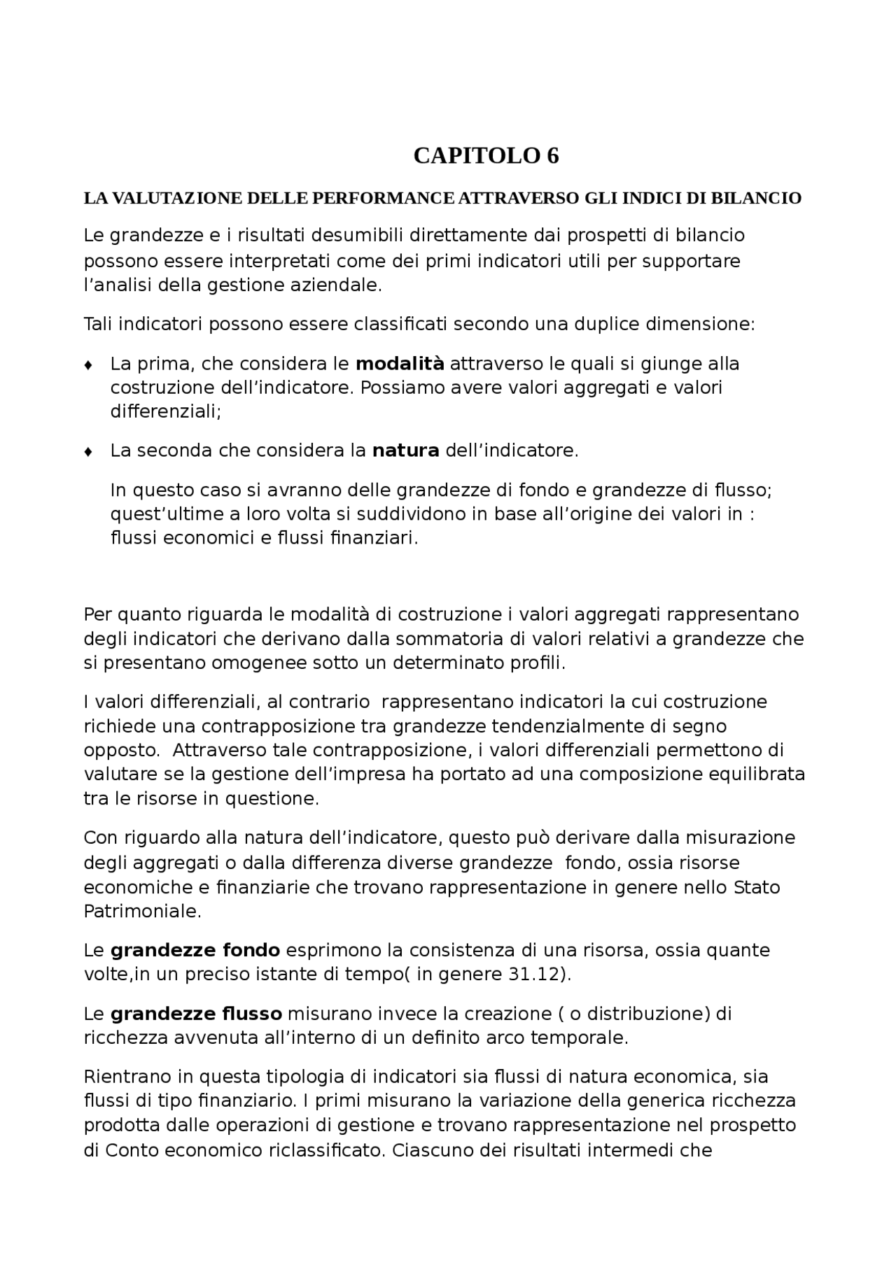 Analisi E Bilanci Capitolo 6 Gli Indici D Bilancio Docsity
