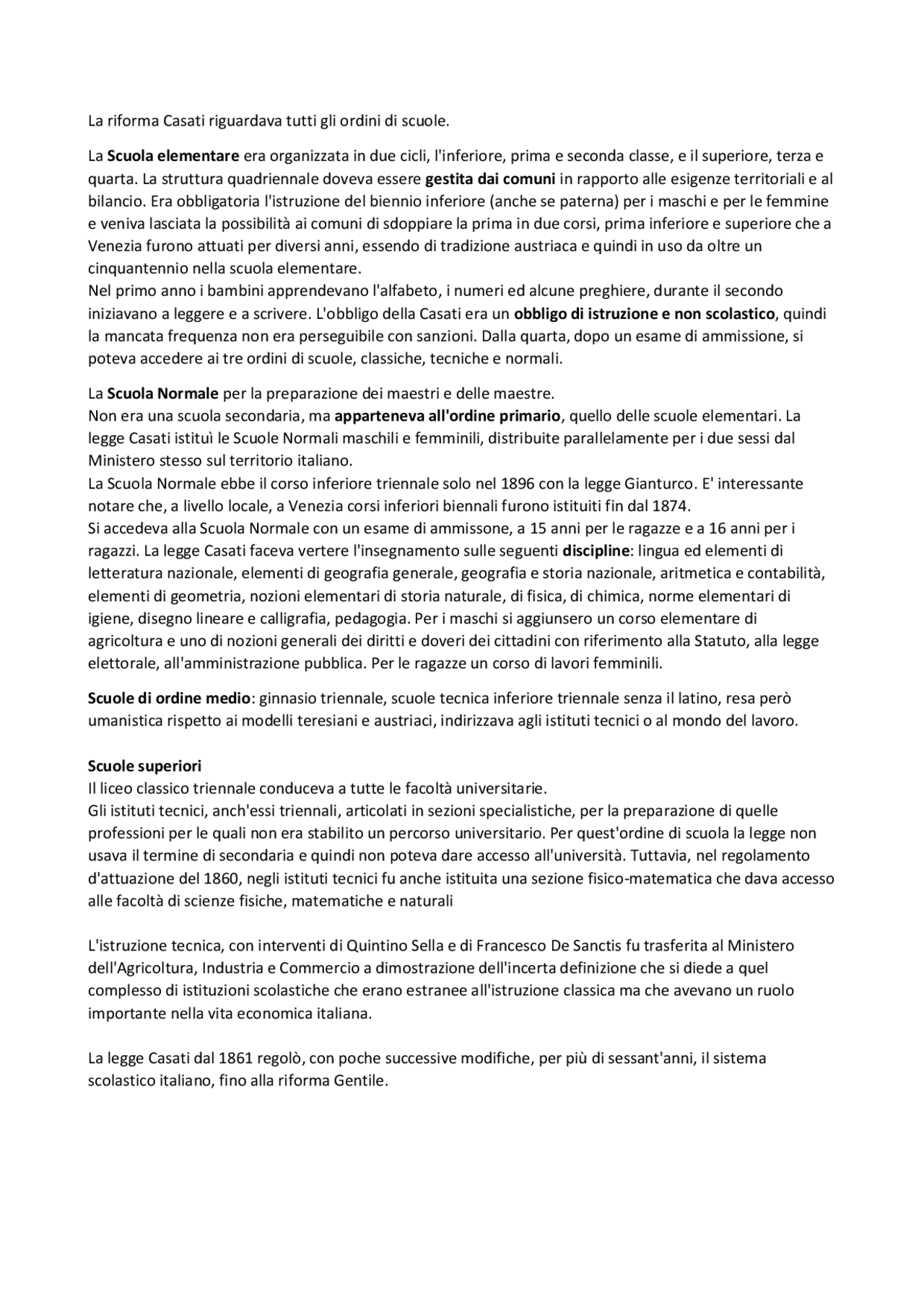 Riforme Sulla Scuola Riassunto Docsity