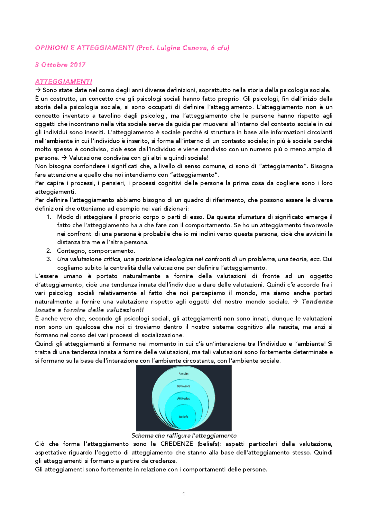 Opinioni E Atteggiamenti Docsity