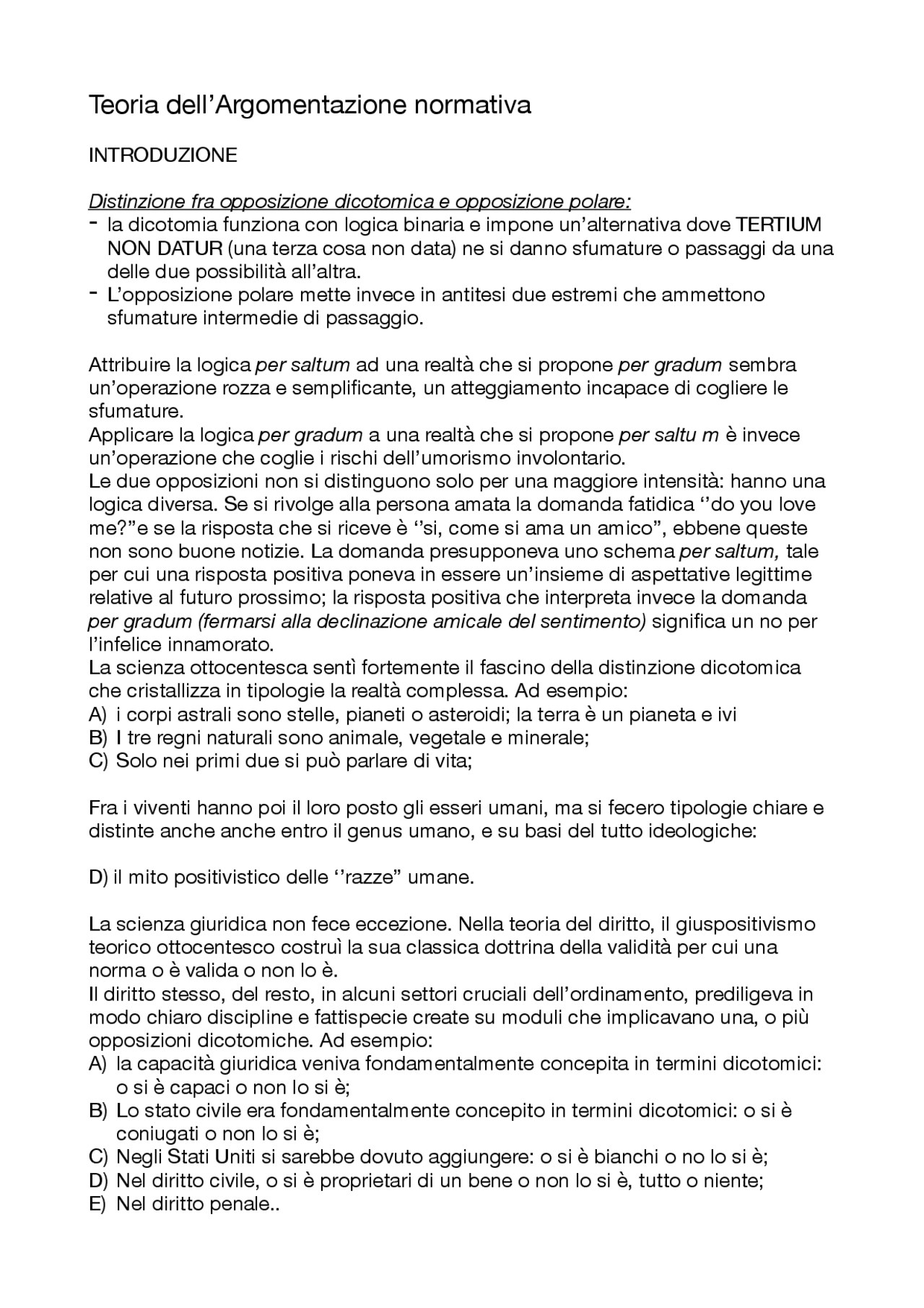 Riassunto Libro Teoria Dellargomentazione Docsity