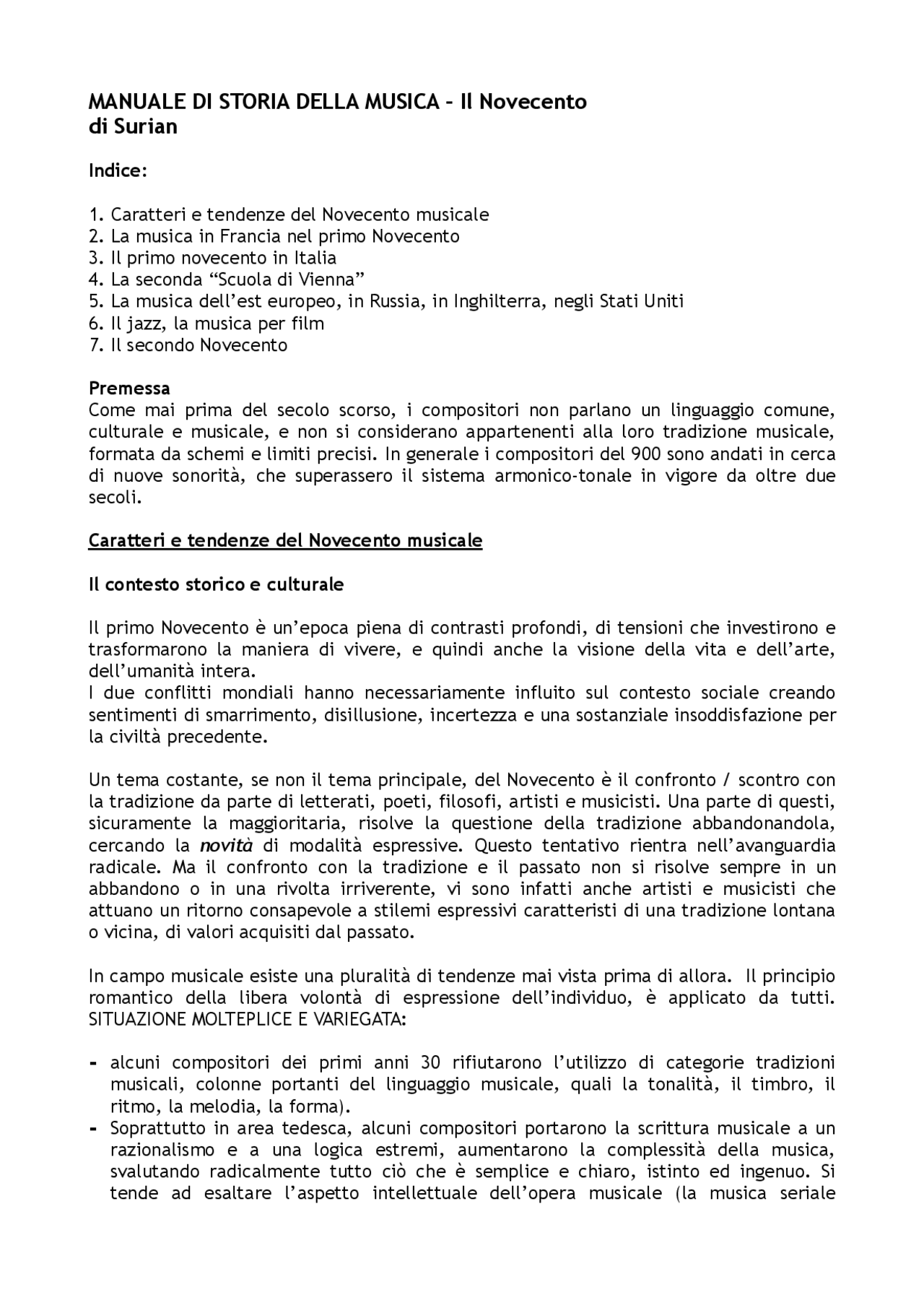 Manuale Di Storia Della Musica Vol Iv Il Novecento Di Surian