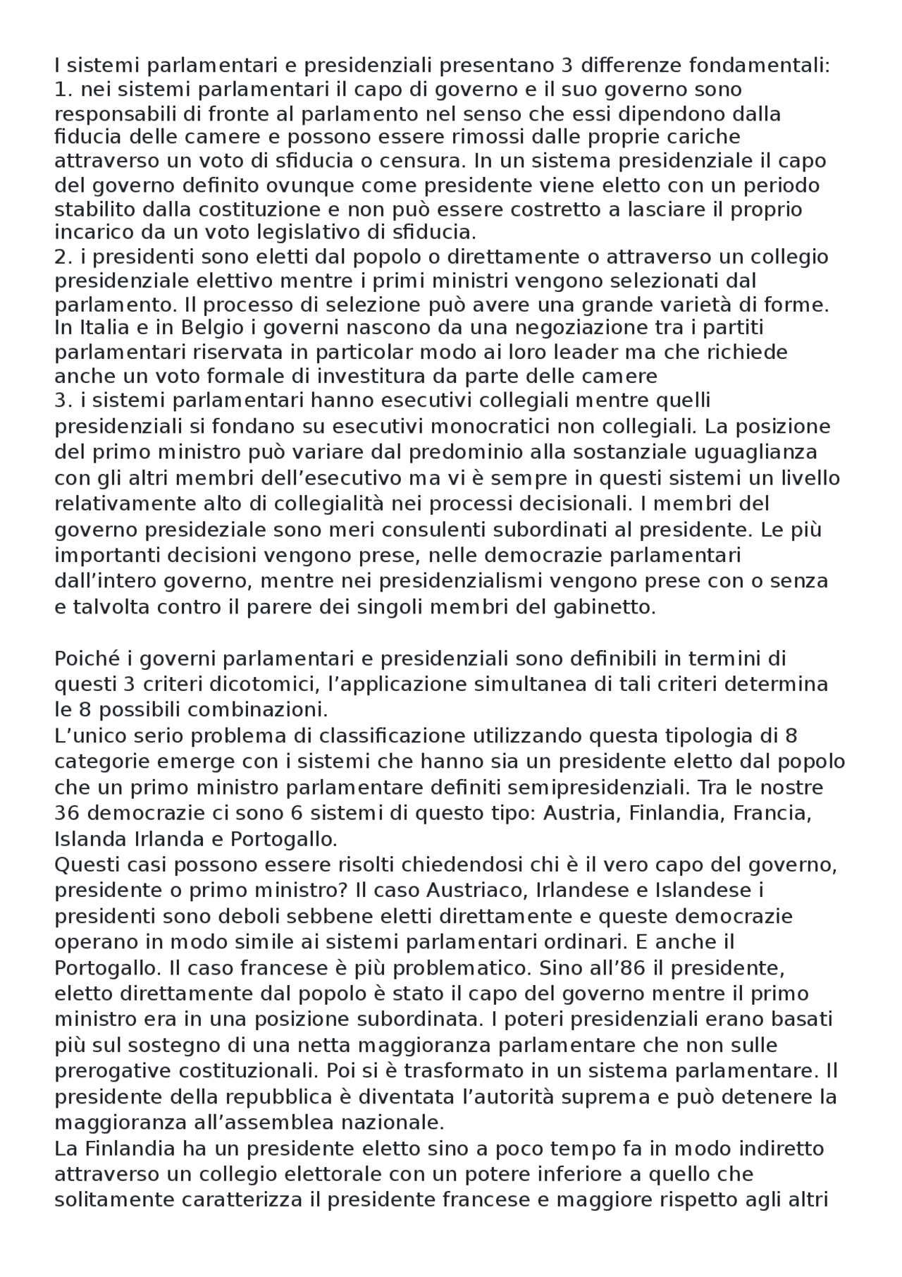 Sistemi Politici Comparati Docsity