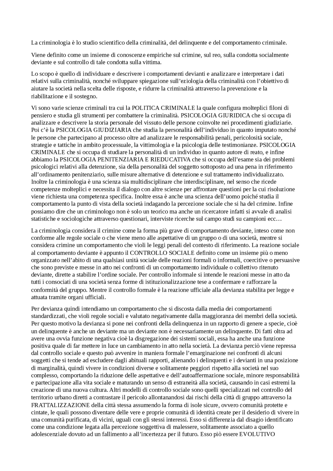 Appunti Criminologia Docsity