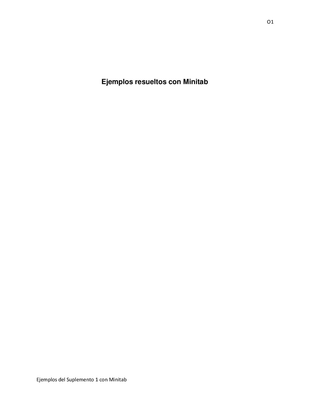 MINITAB- EJEMPLOS PRACTICOS | Ejercicios de Estadística | Docsity