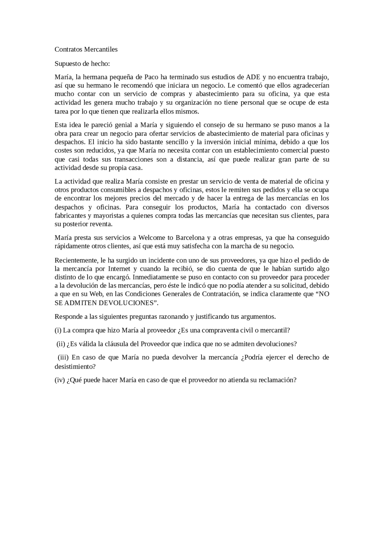 Práctica 8 Derecho Mercantil Ejercicios De Derecho Mercantil Docsity
