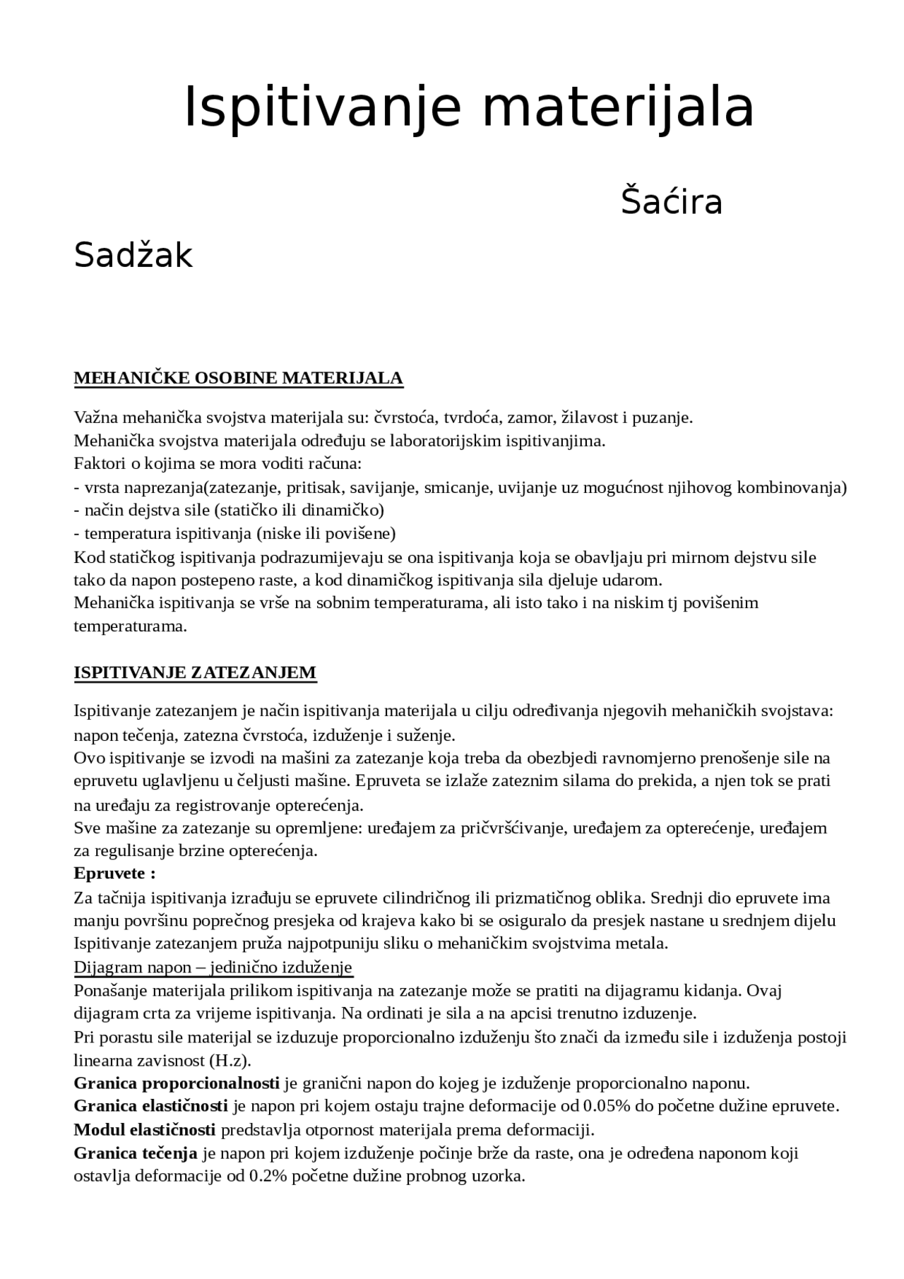 Skripta Iz Predmeta Materijali Rezime Predlog Materijali Docsity