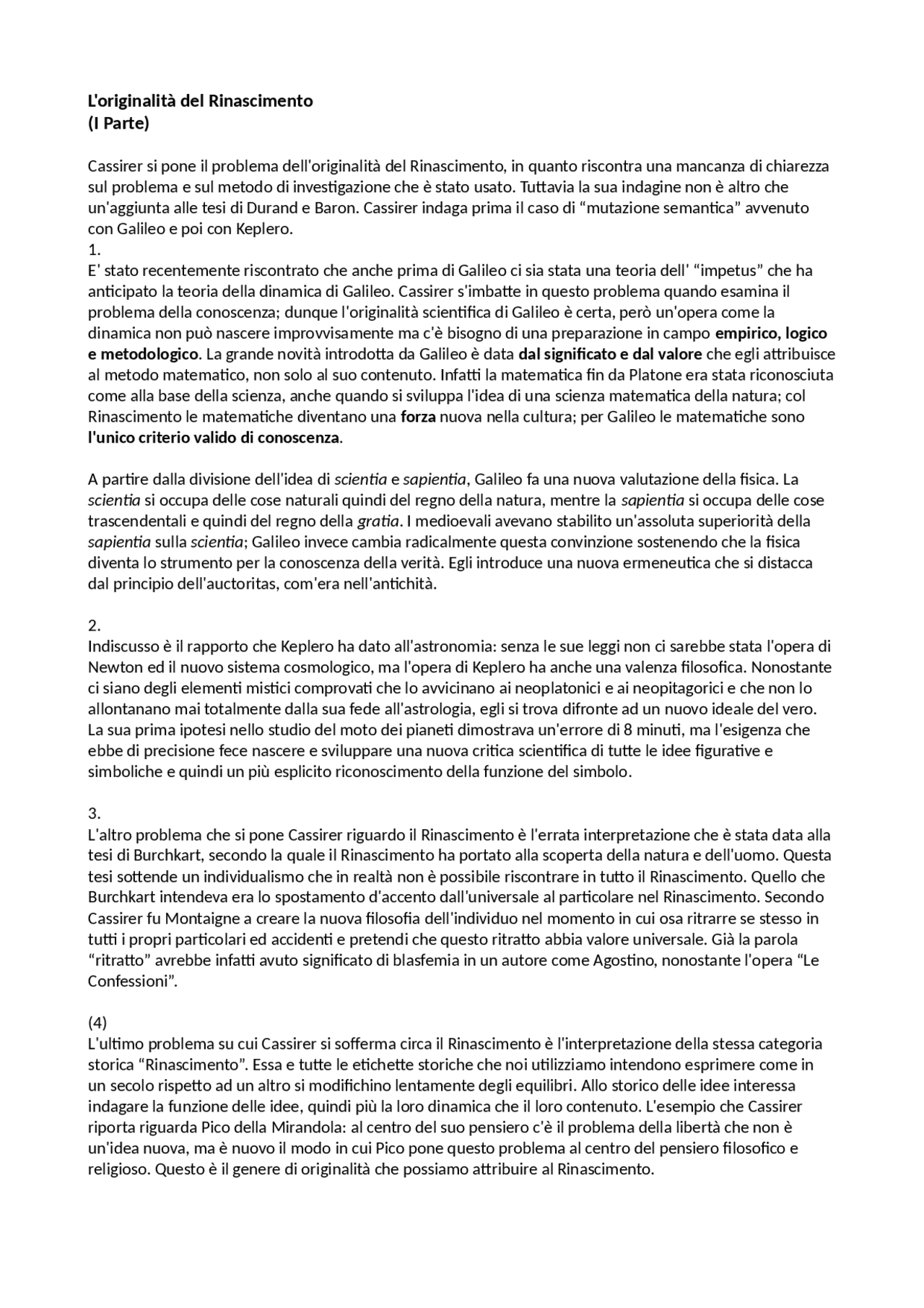 Storia Della Filosofia Moderna Docsity