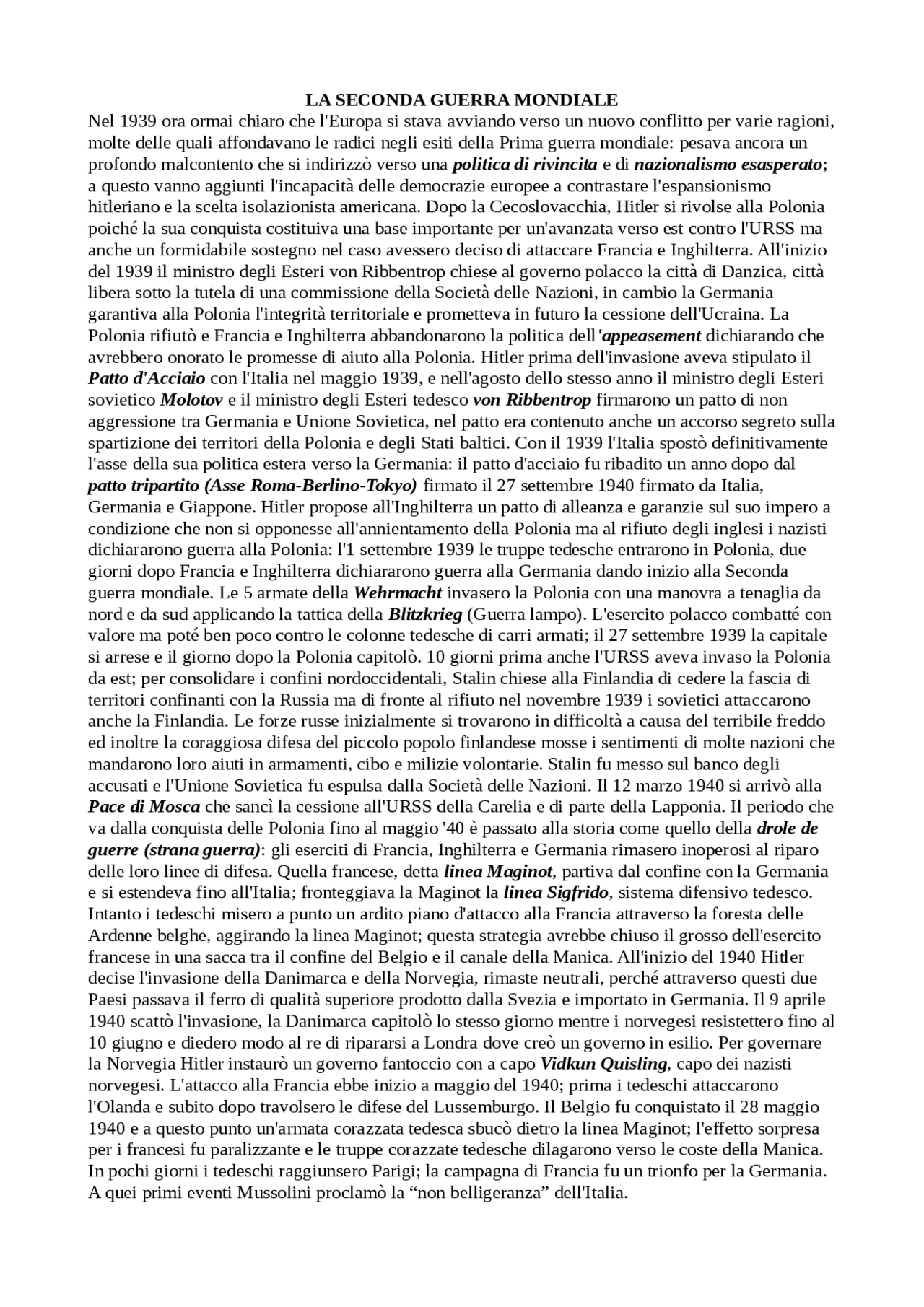 Riassunti Storia 5° Anno Docsity