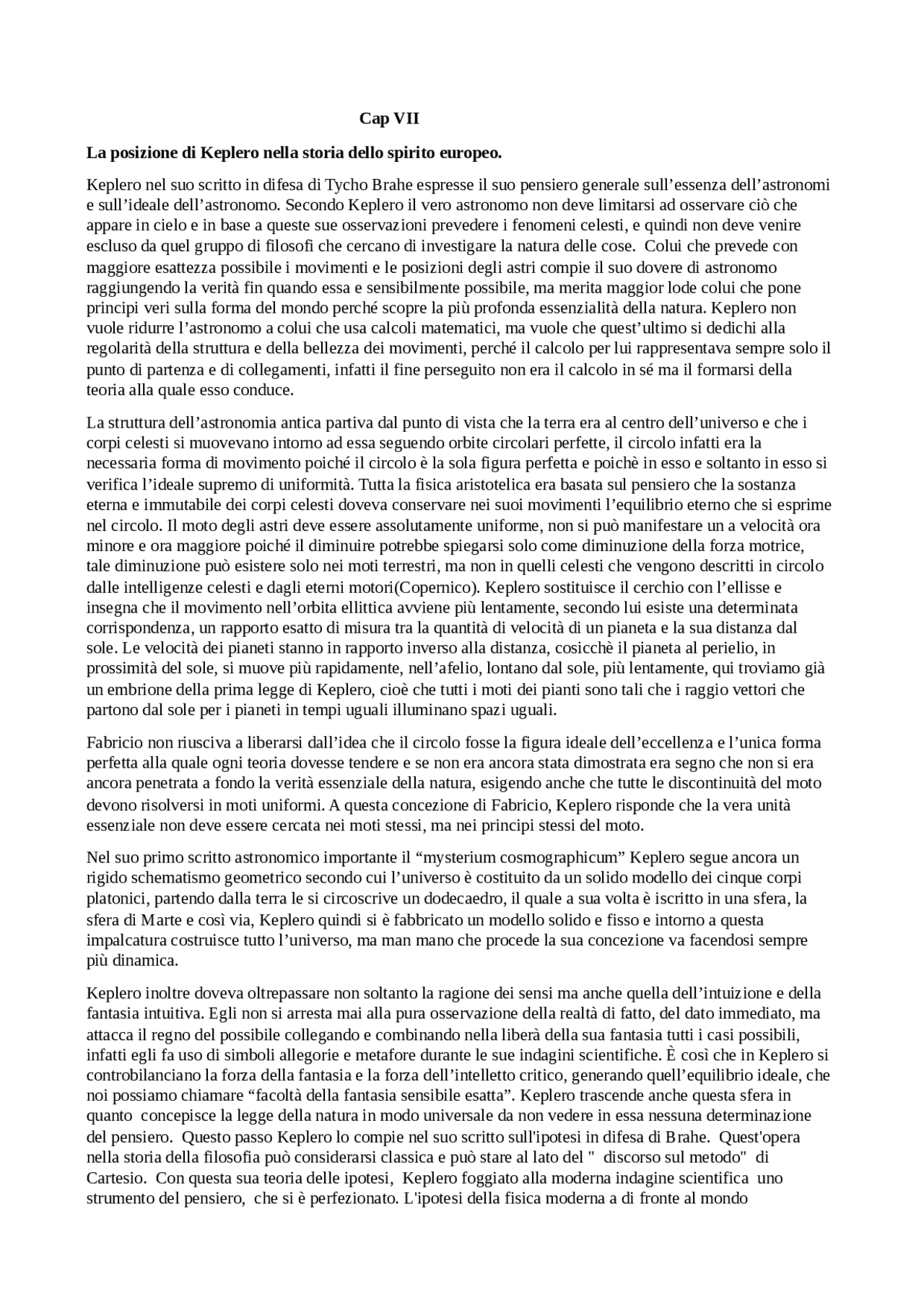 Storia Della Filosofia Moderna Docsity