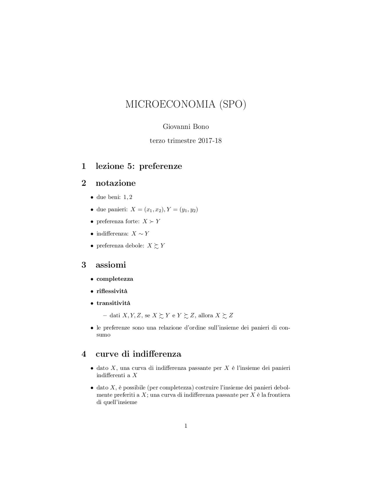 Riassunto Microeconomia Spo Unimi Docsity
