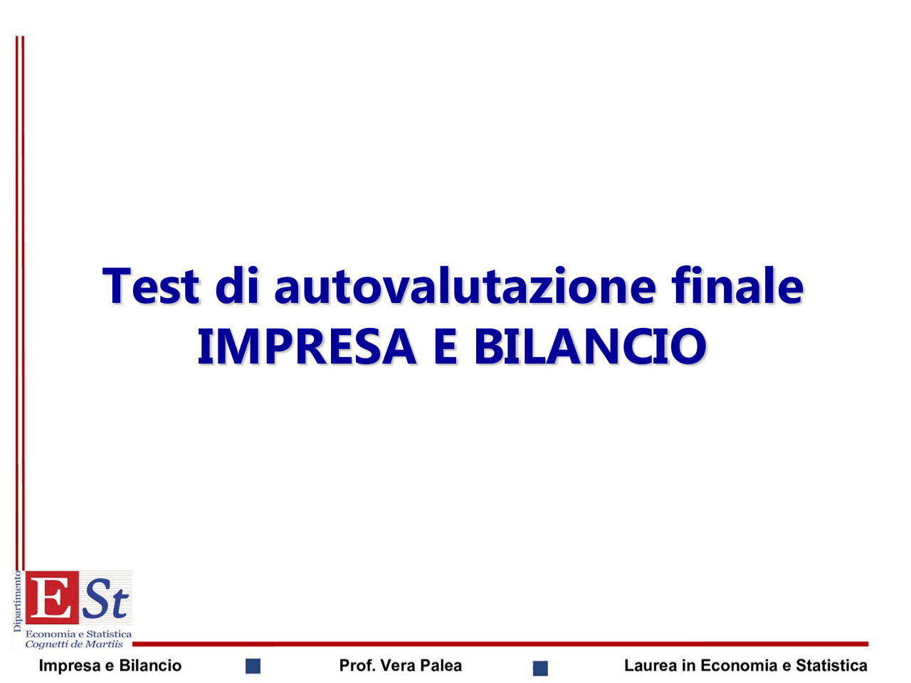 Autovalutazione Impresa E Bilancio Docsity