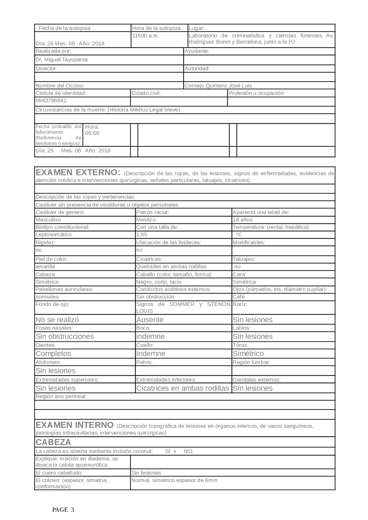 Protocolo de autopsia medico legal modificable digital - Docsity
