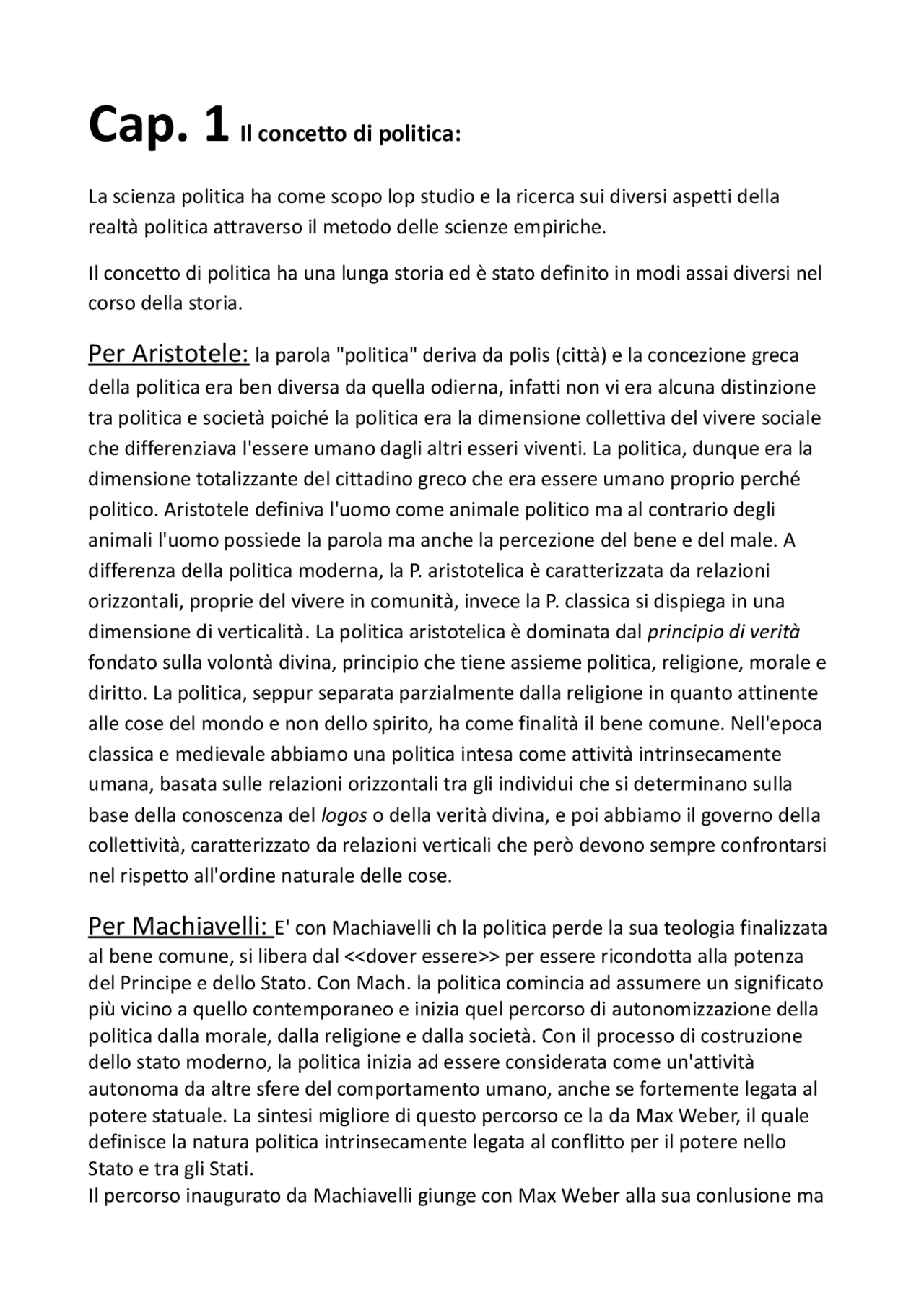 Scienza Politica Riassunto Docsity