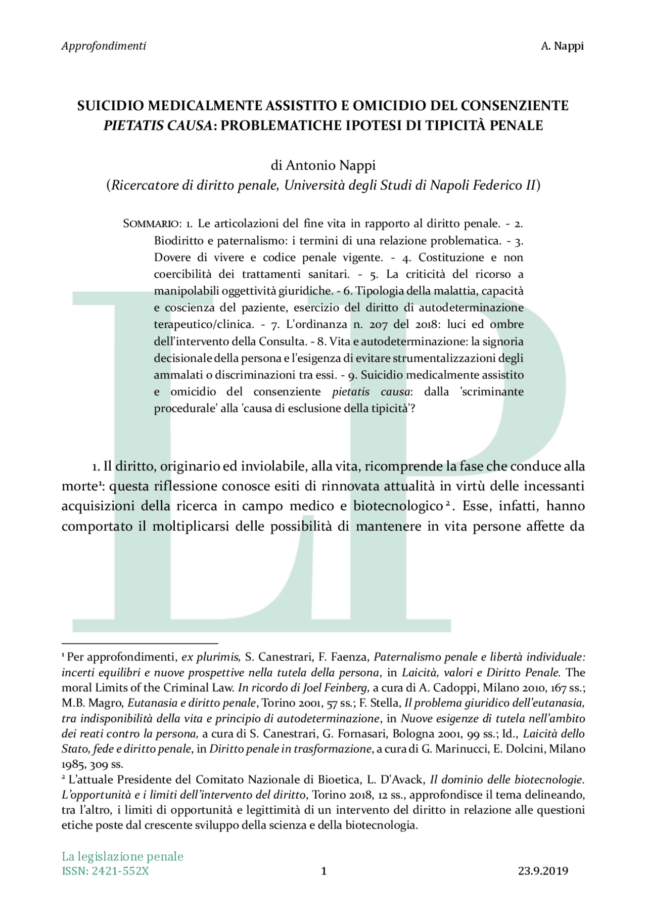 Suicidio Medicalmente Assistito Docsity