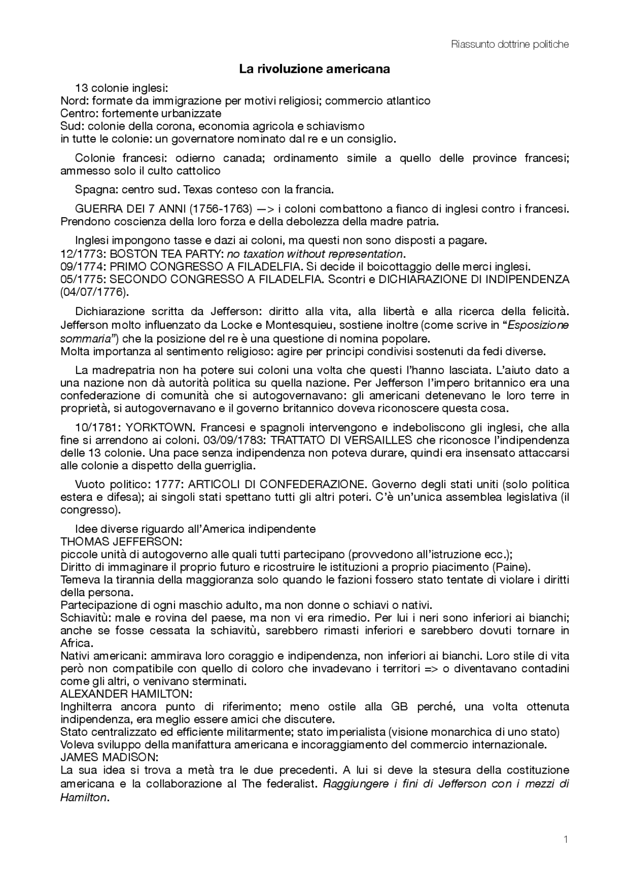 Riassunto Storia Delle Dottrine Politiche Ryan Docsity