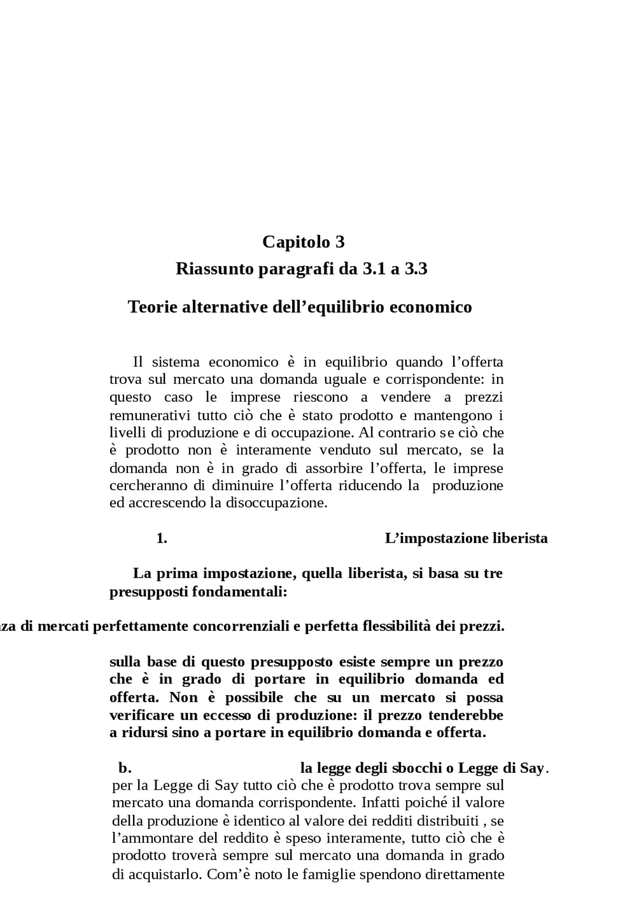 Teorie Alternative Dellequilibrio Economico Docsity