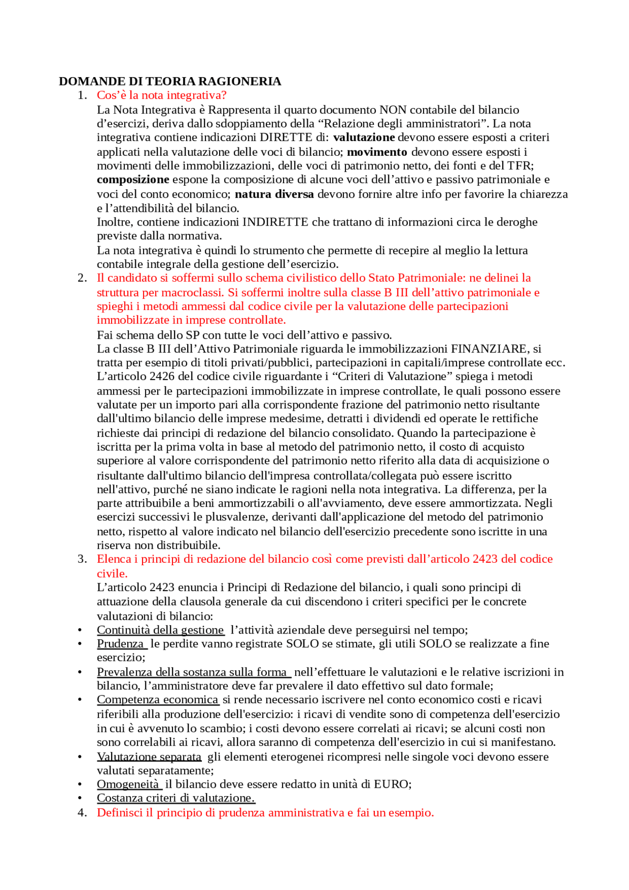 Ragioneria Generale E Applicata Appunti Di Ragioneria Docsity