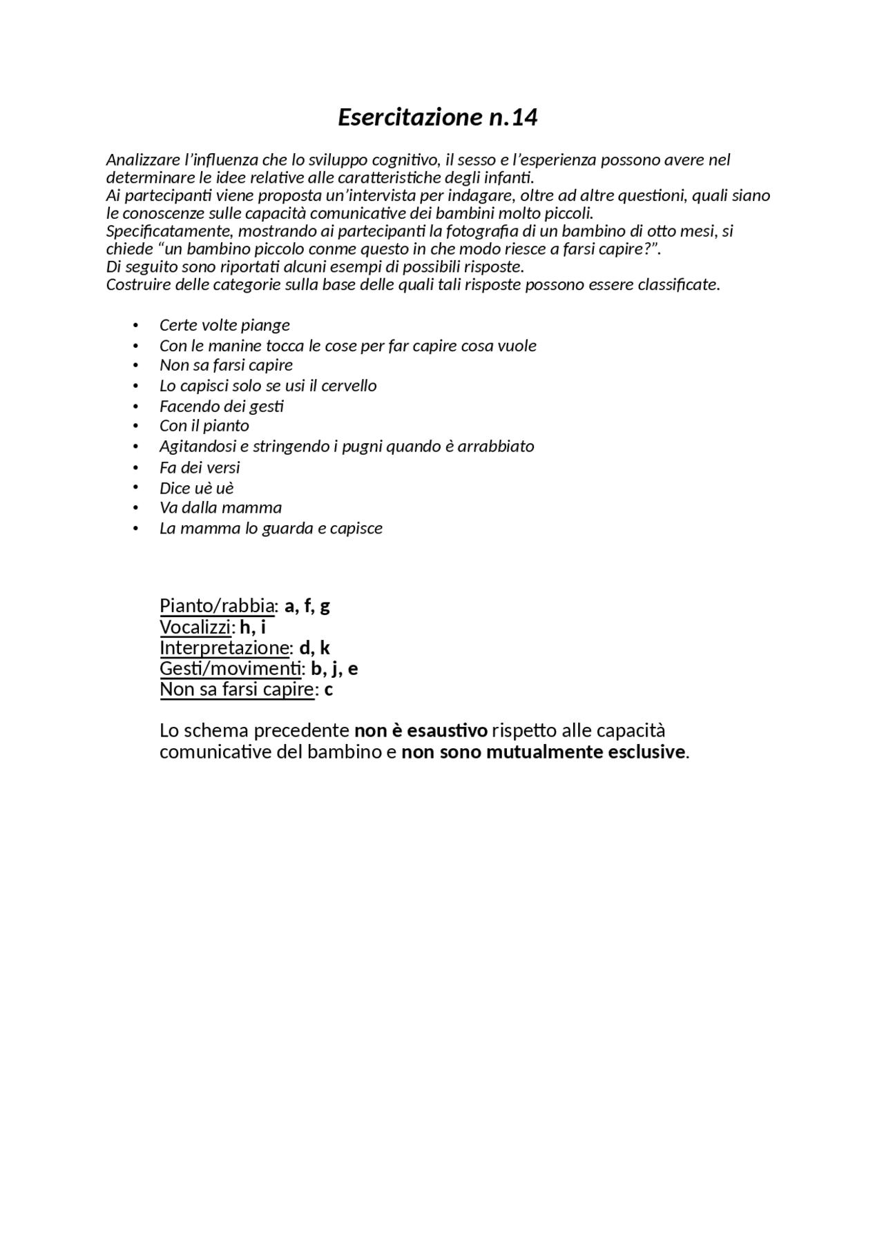 Esercitazione Modelli E Tecniche Per Osservazione Del Comportamento