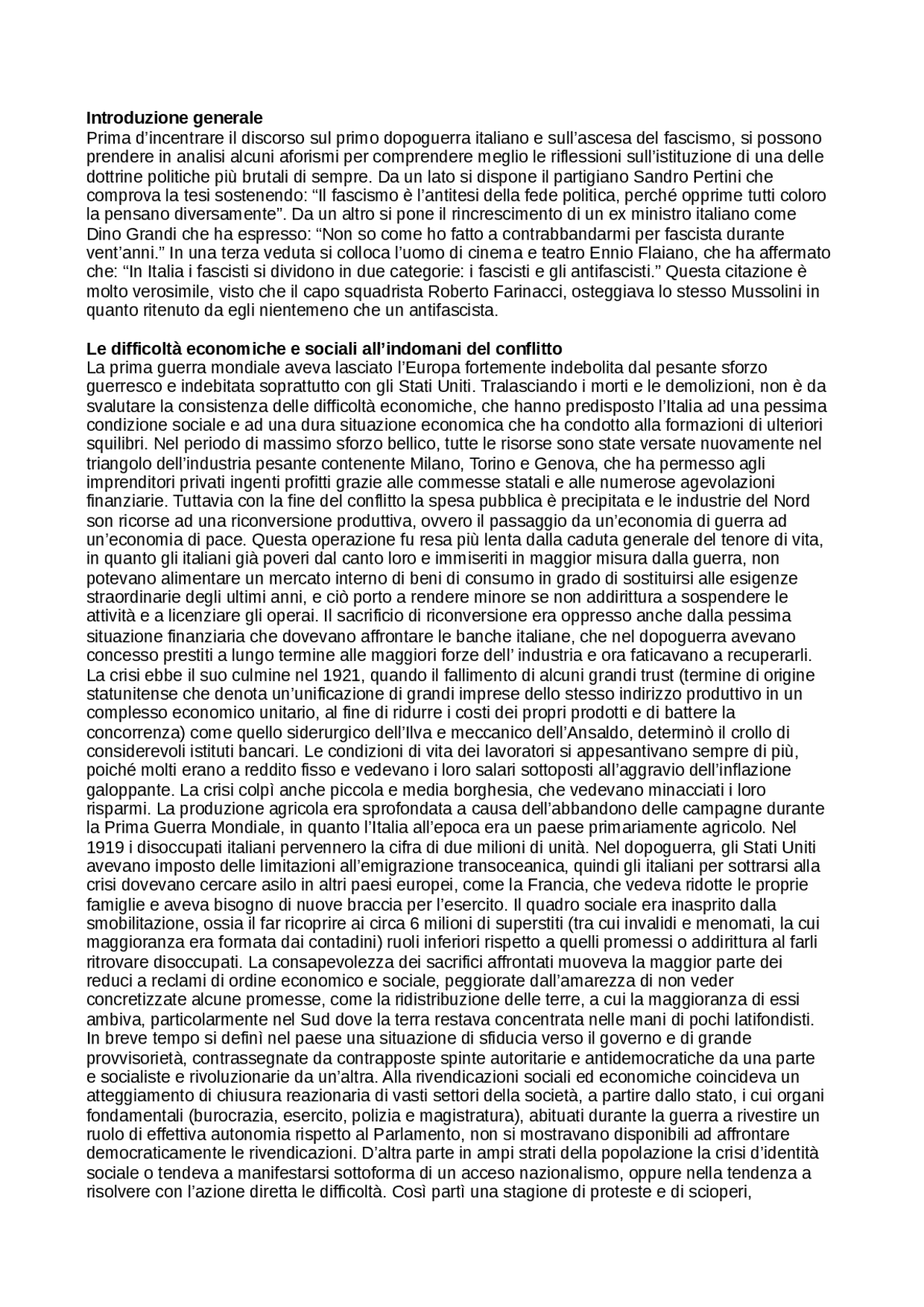 Riassunto Il Fascismo Storia Docsity