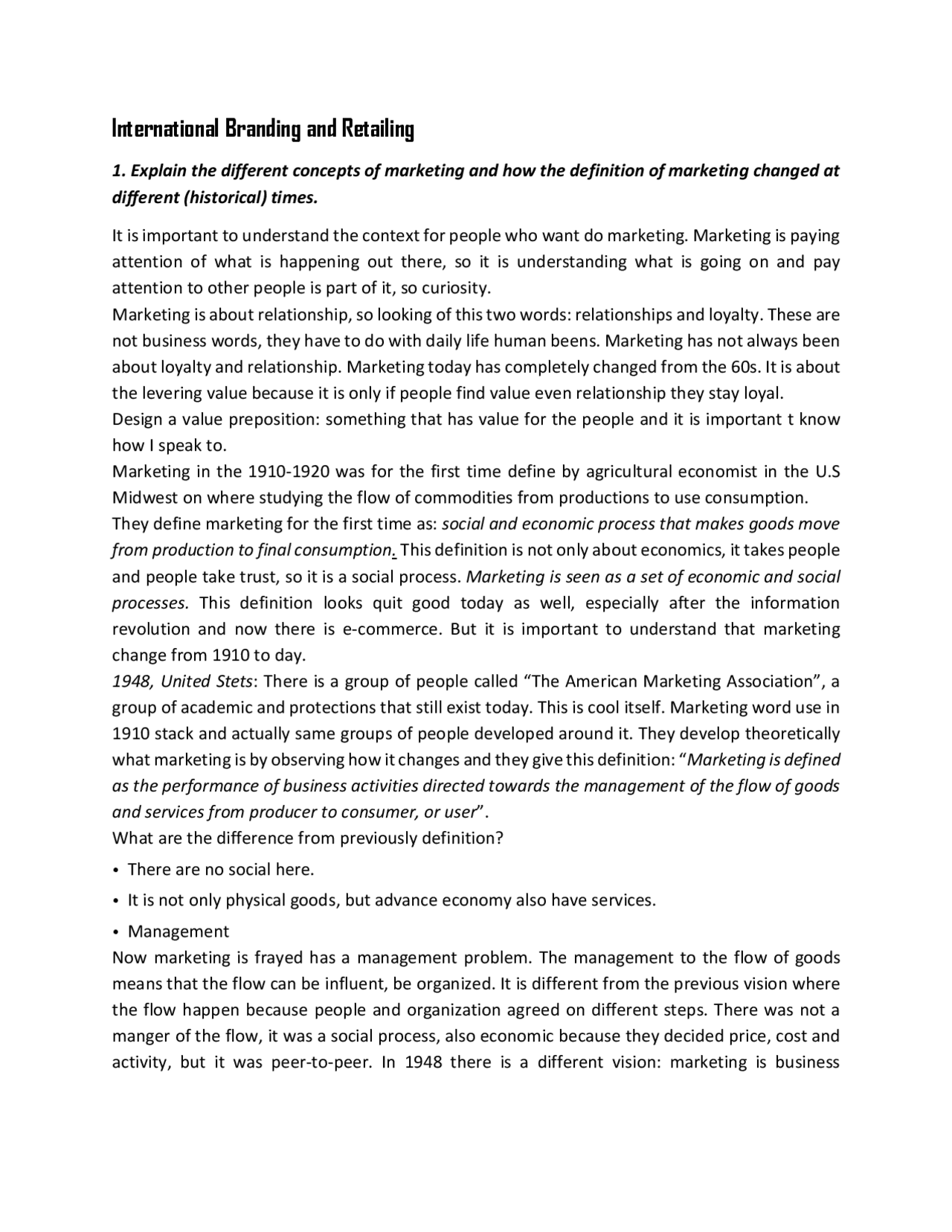 International Branding And Retailing Docsity