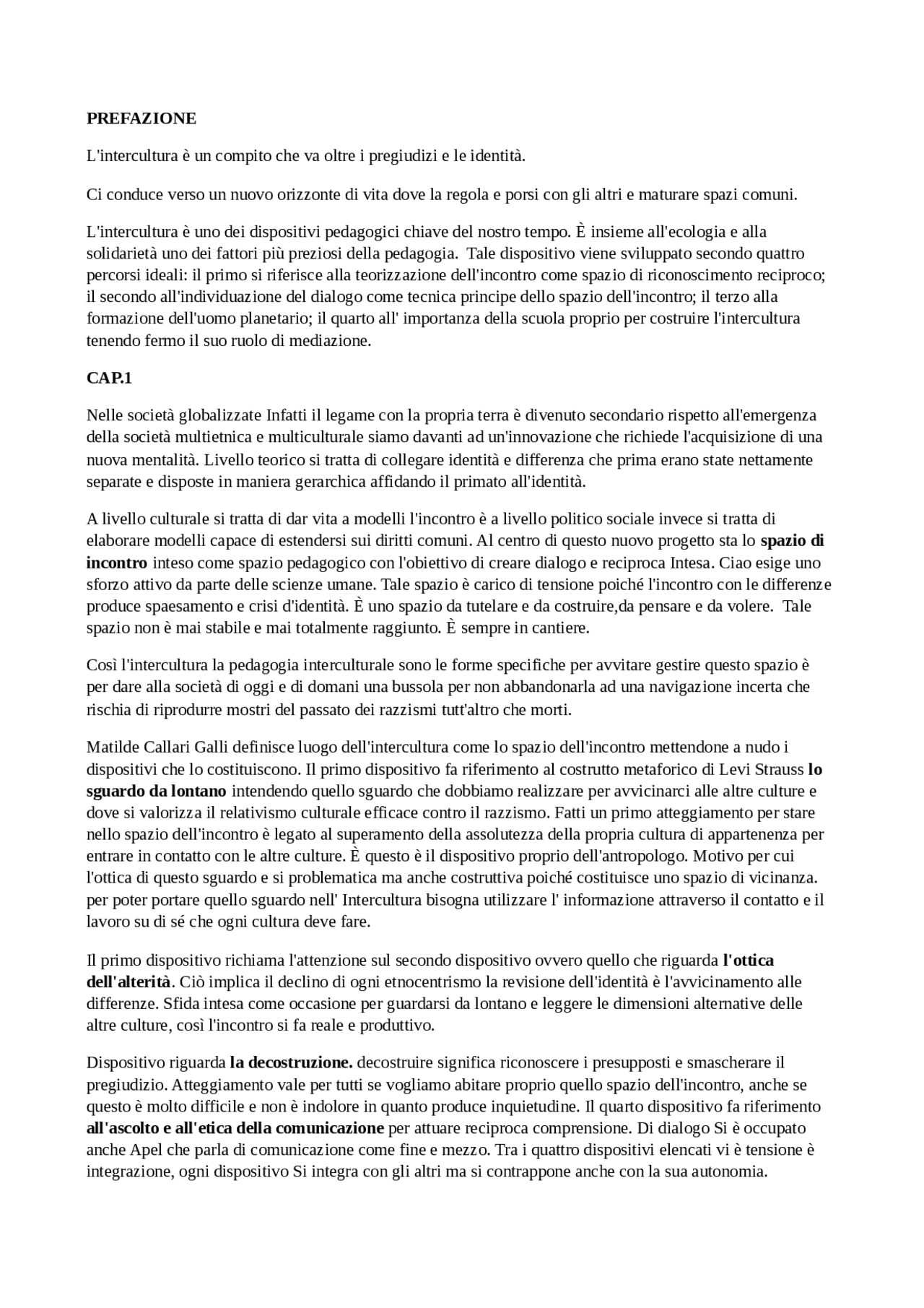 Riassunto Incontro E Dialogo Pedagogia Interculturale Docsity