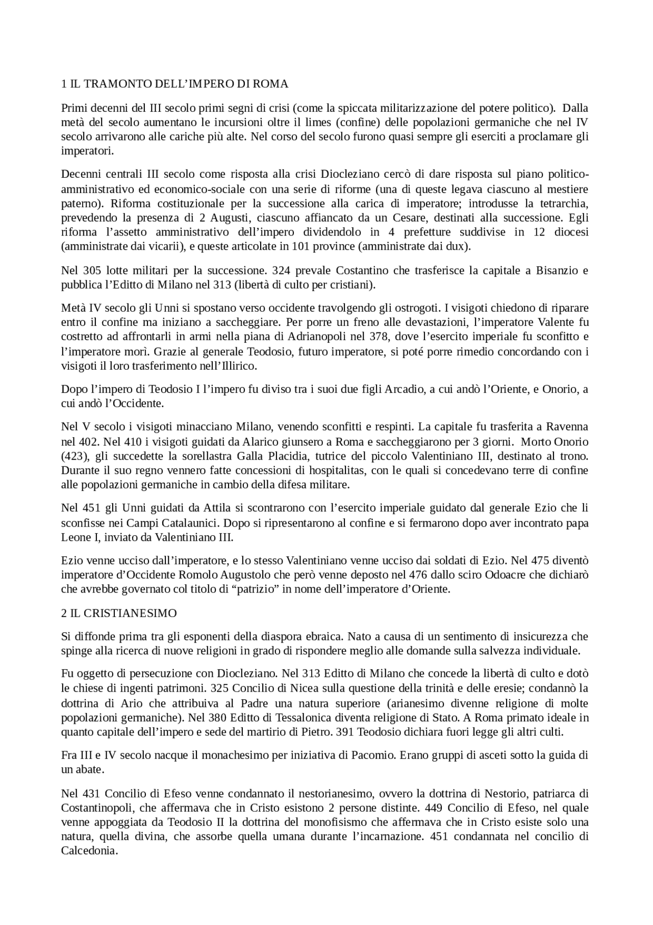 Sintesi Libro Di Storia Medievale Docsity