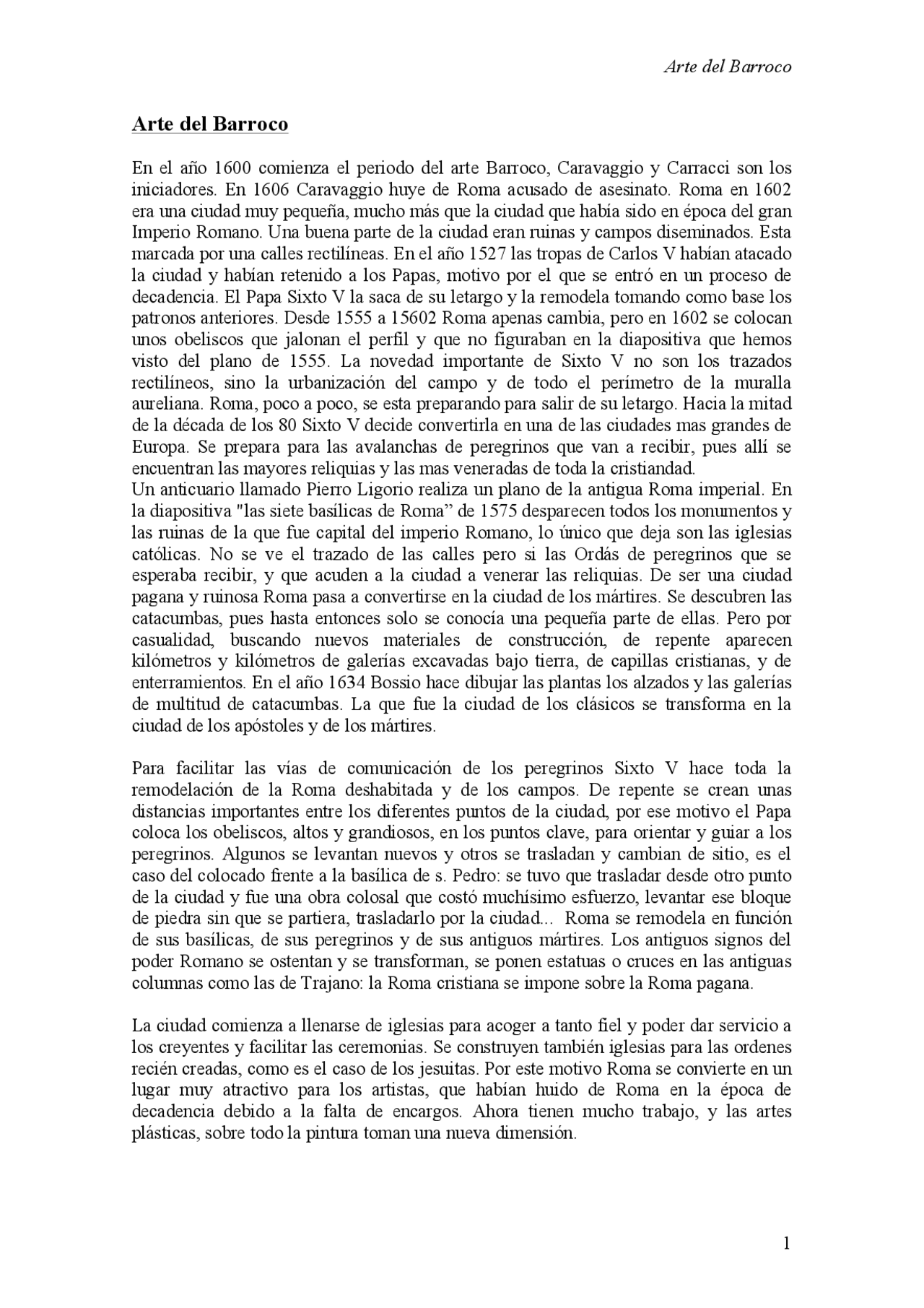 Historia Del Arte Barroco Docsity