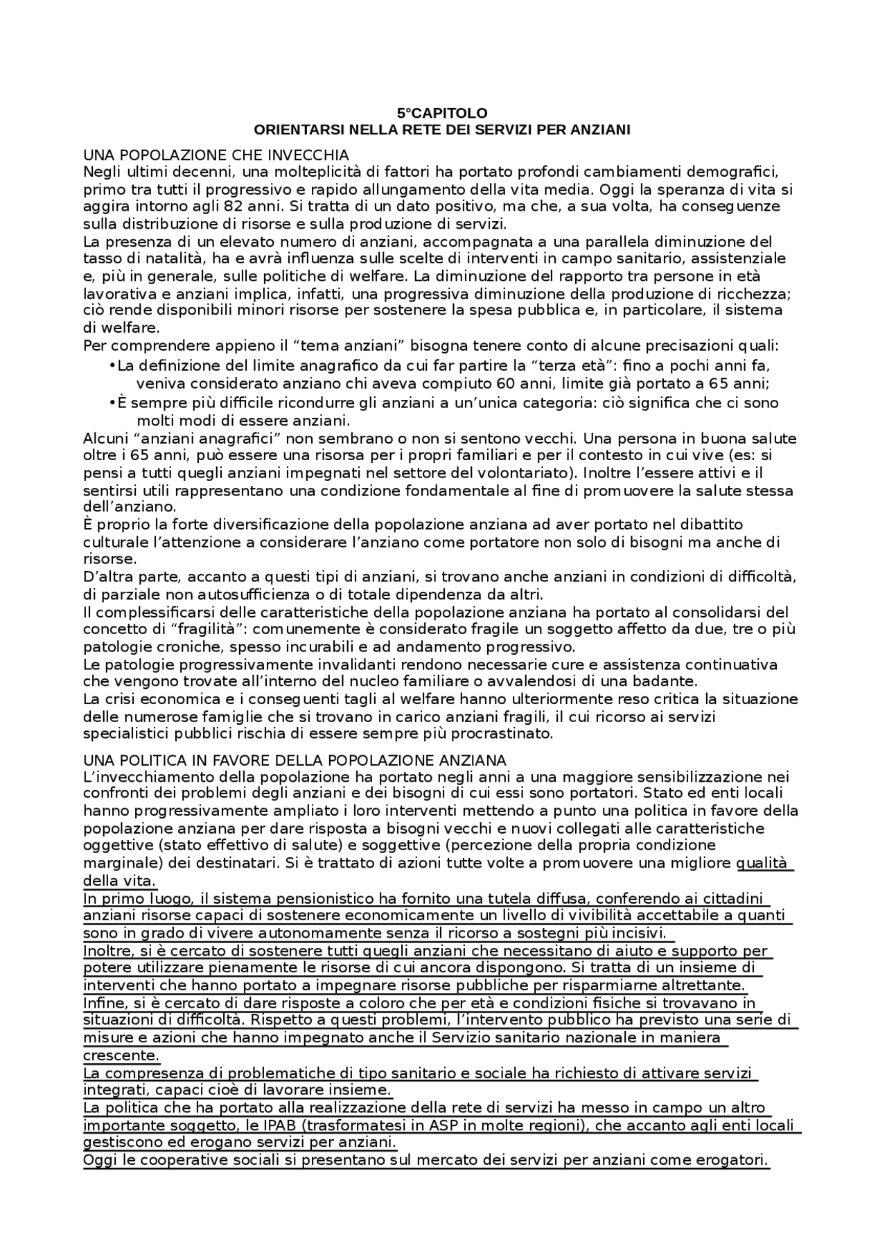 La Rete Dei Servizi Alla Persona Riassunto Capitoli 5 9 Docsity