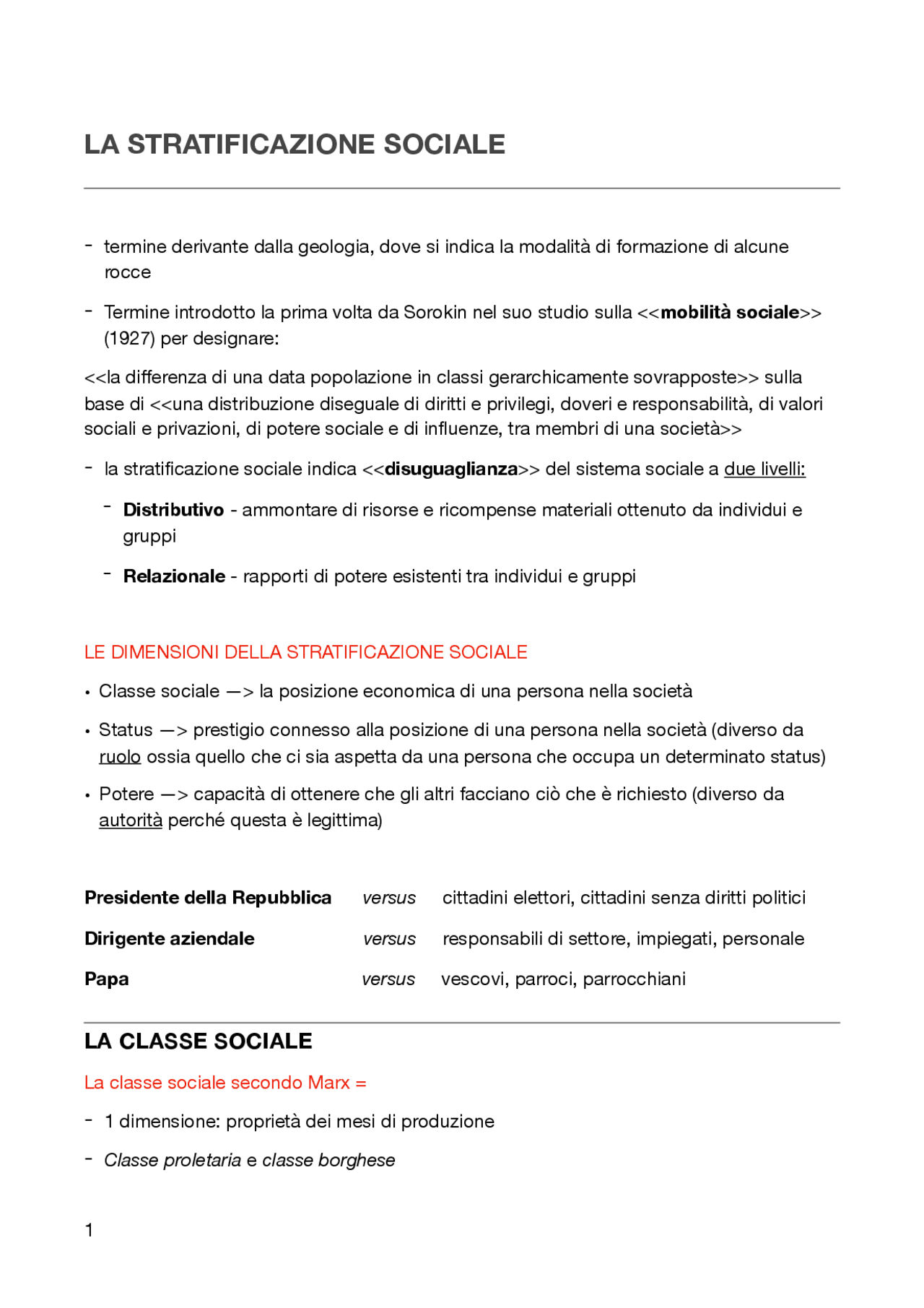 Sociologia Lezione 6 Stratificazione Sociale Docsity
