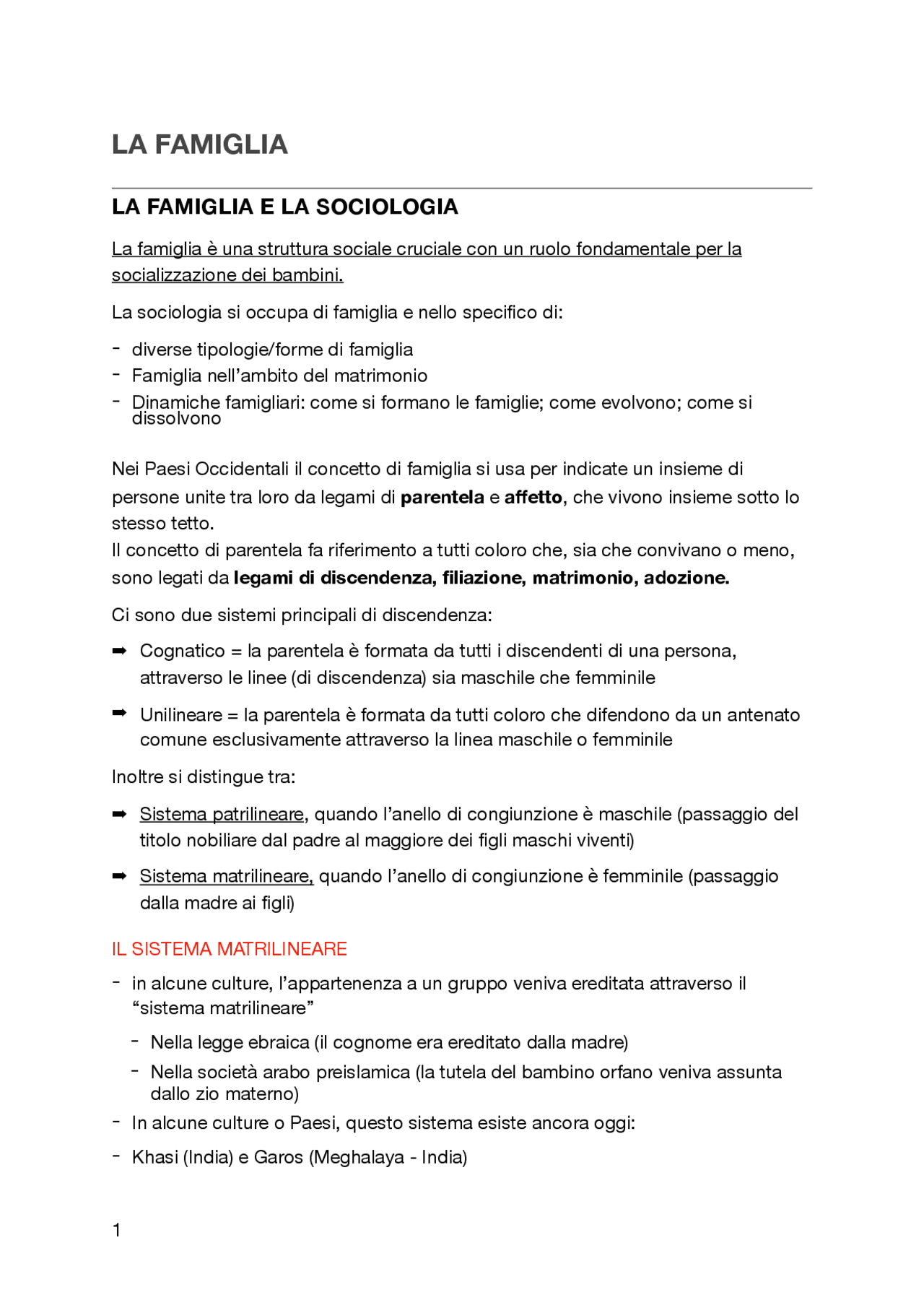 Sociologia Lezione 9 Famiglia Docsity