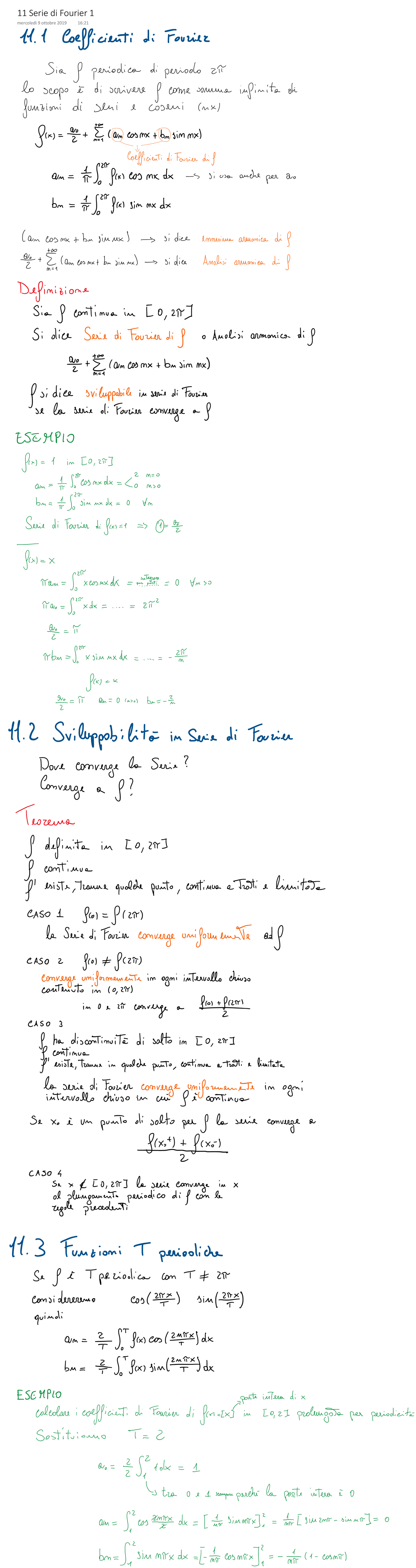Serie Di Fourier 1 Analisi Ii Appunti Di Analisi Matematica Ii