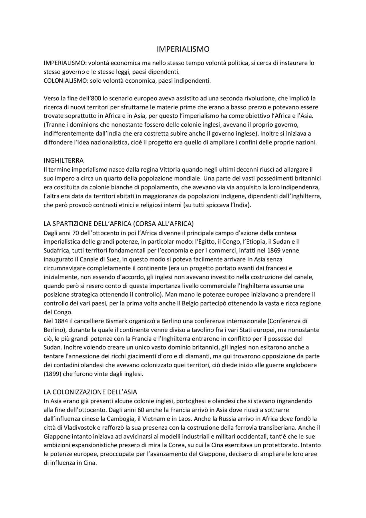 Riassunti Di Storia Per Maturità Docsity