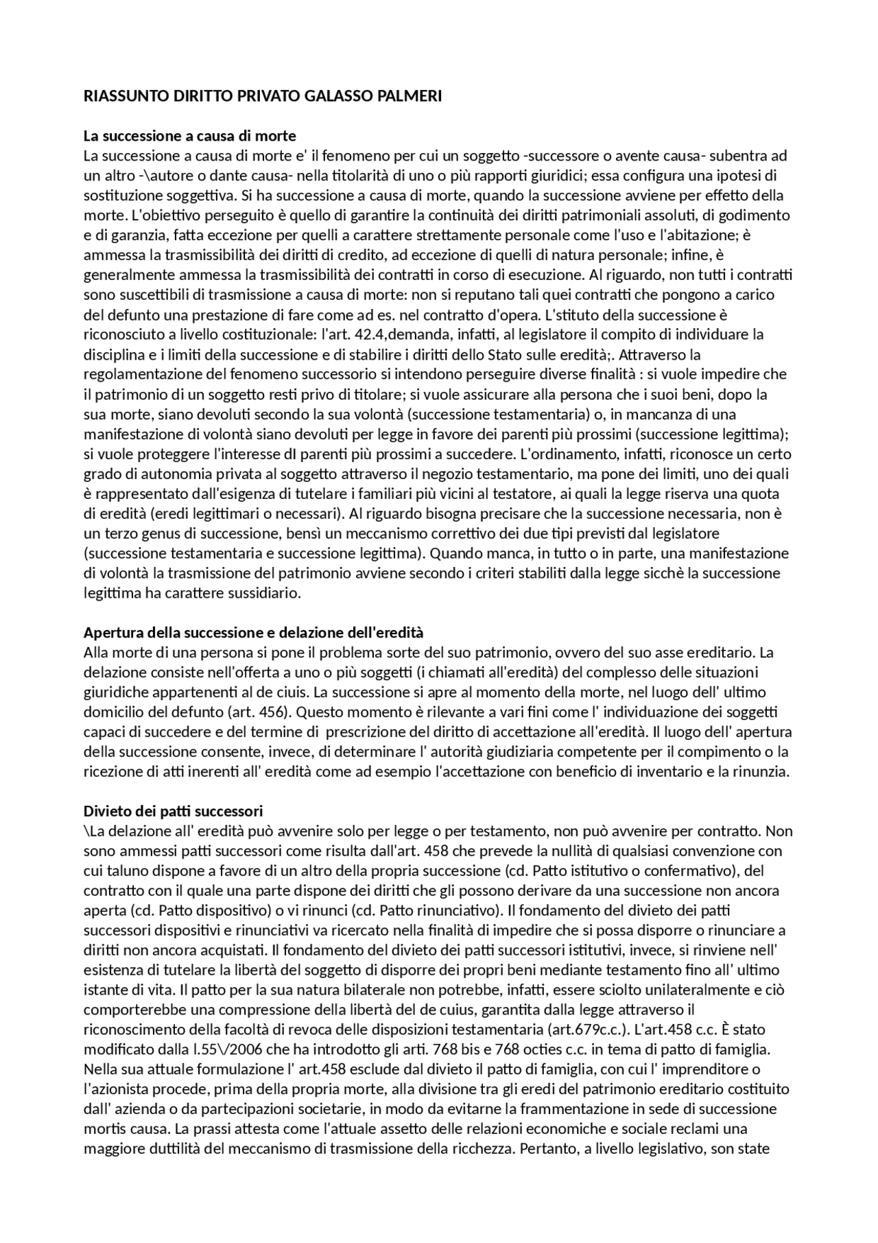 Le Successioni Di Diritto Privato Docsity